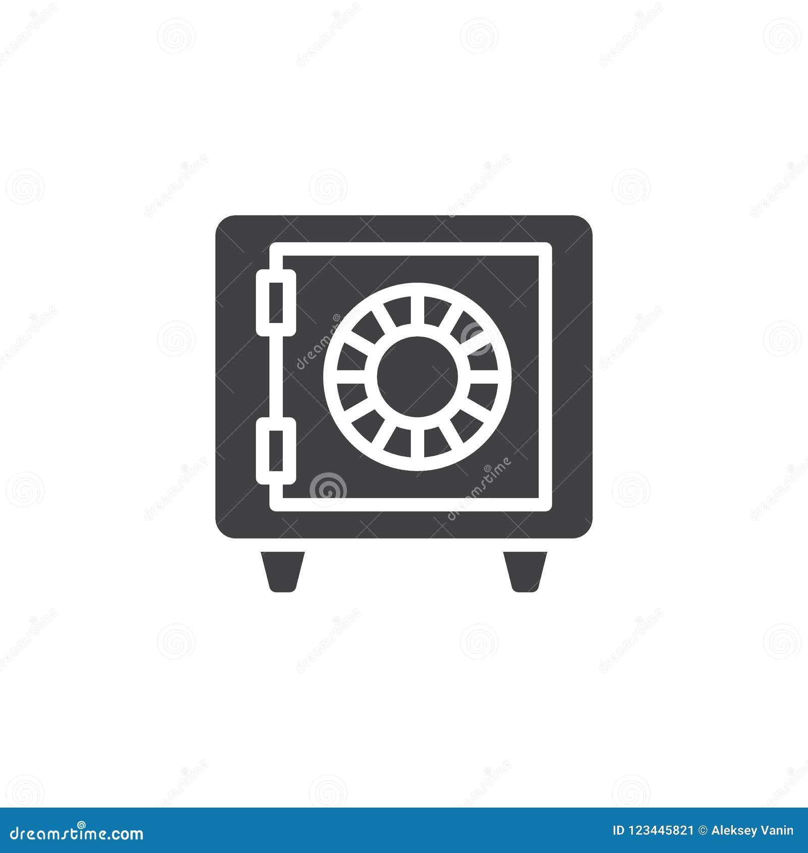 Safe vector icon stock vector. Illustration of symbol - 123445821