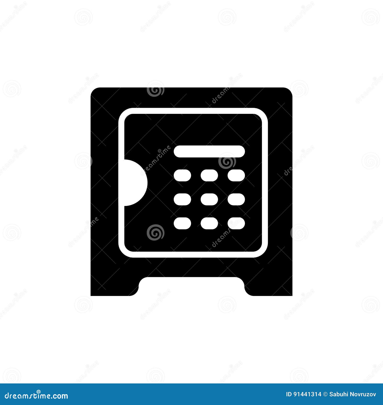 Safe Vector Icon. Line Style. Isolated on White Background Stock Vector ...