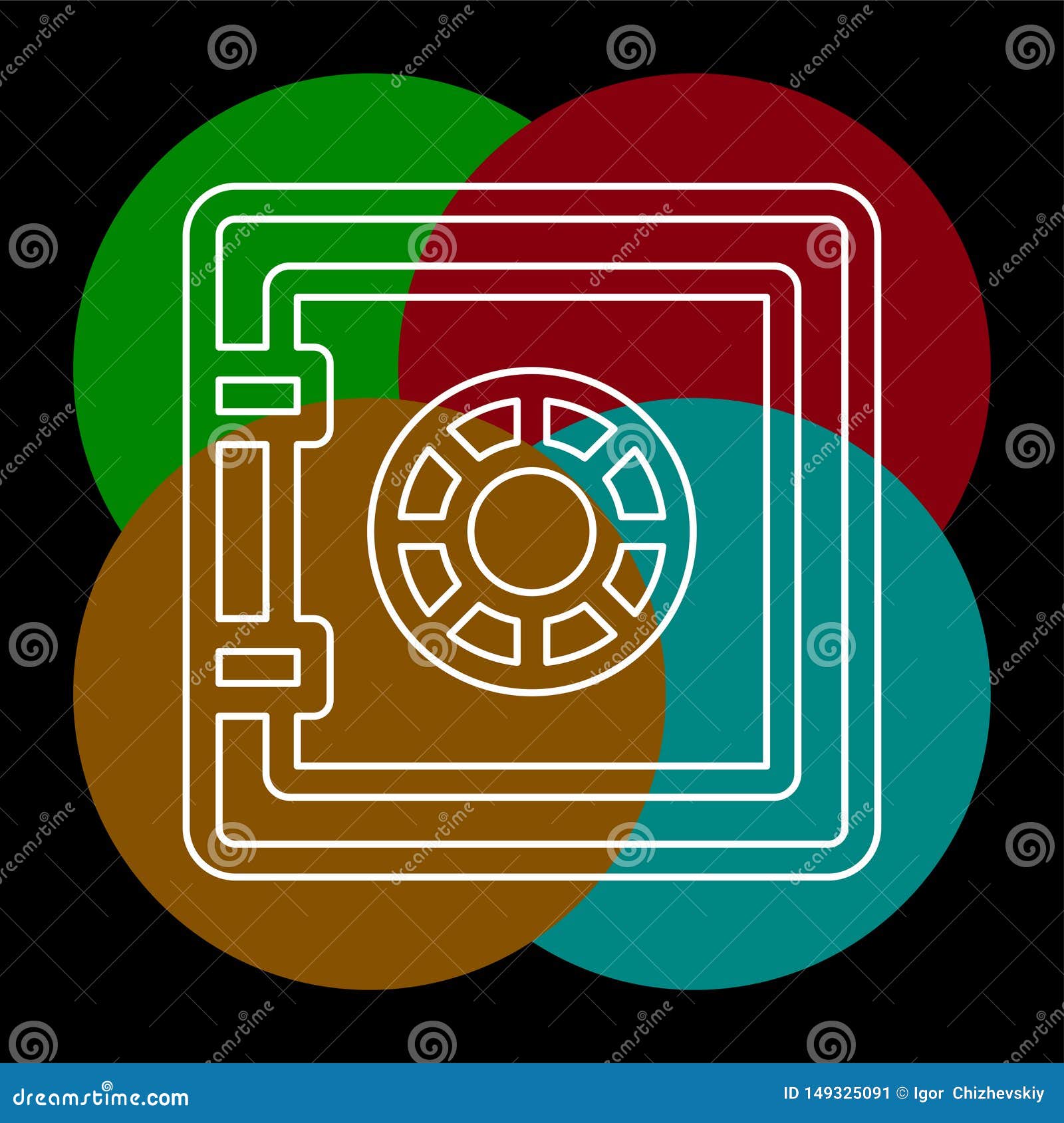 Simple Safe Storage And Letter M Logo Design Cartoon Vector ...