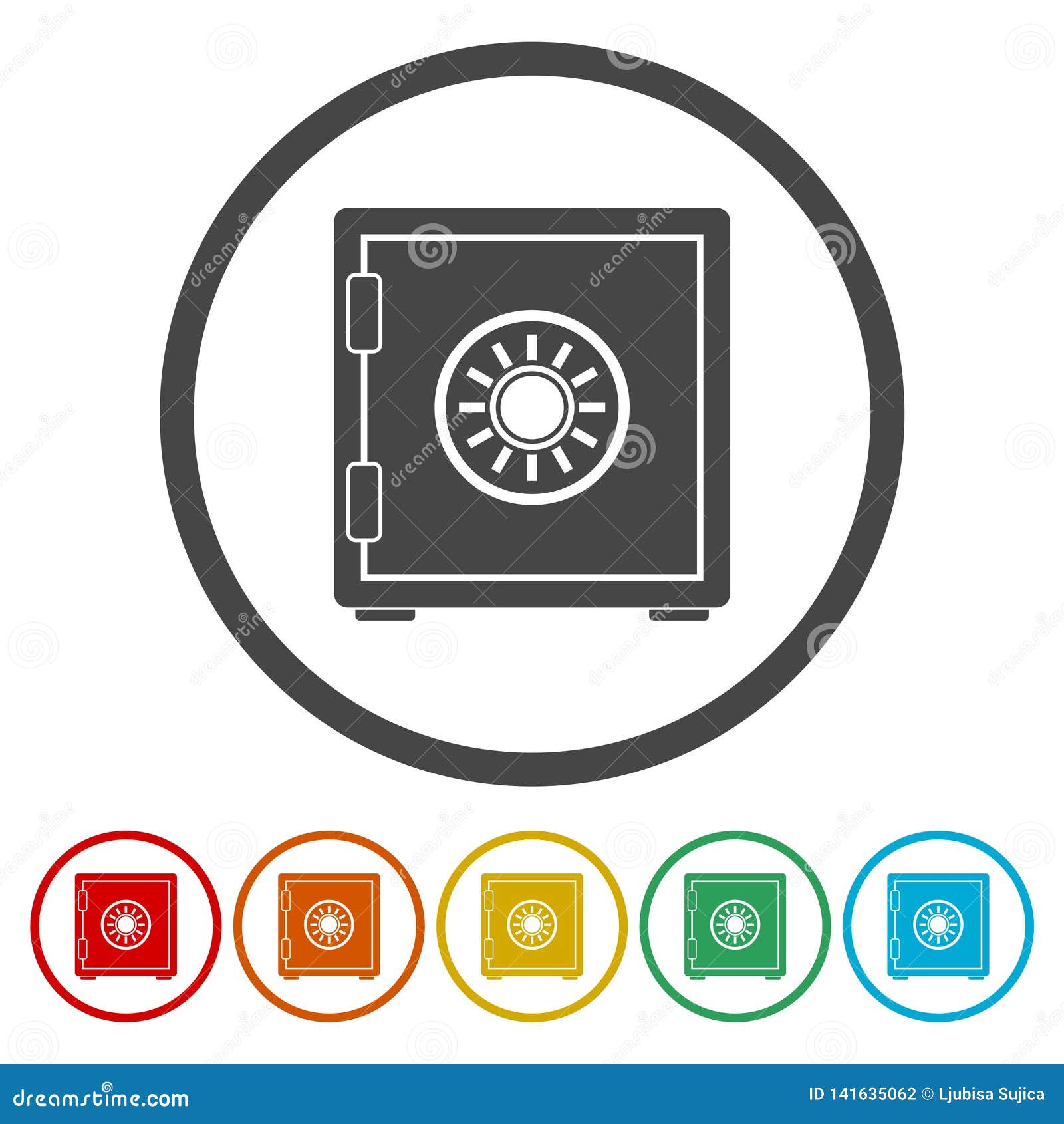 Safe vector icon stock vector. Illustration of group - 141635062