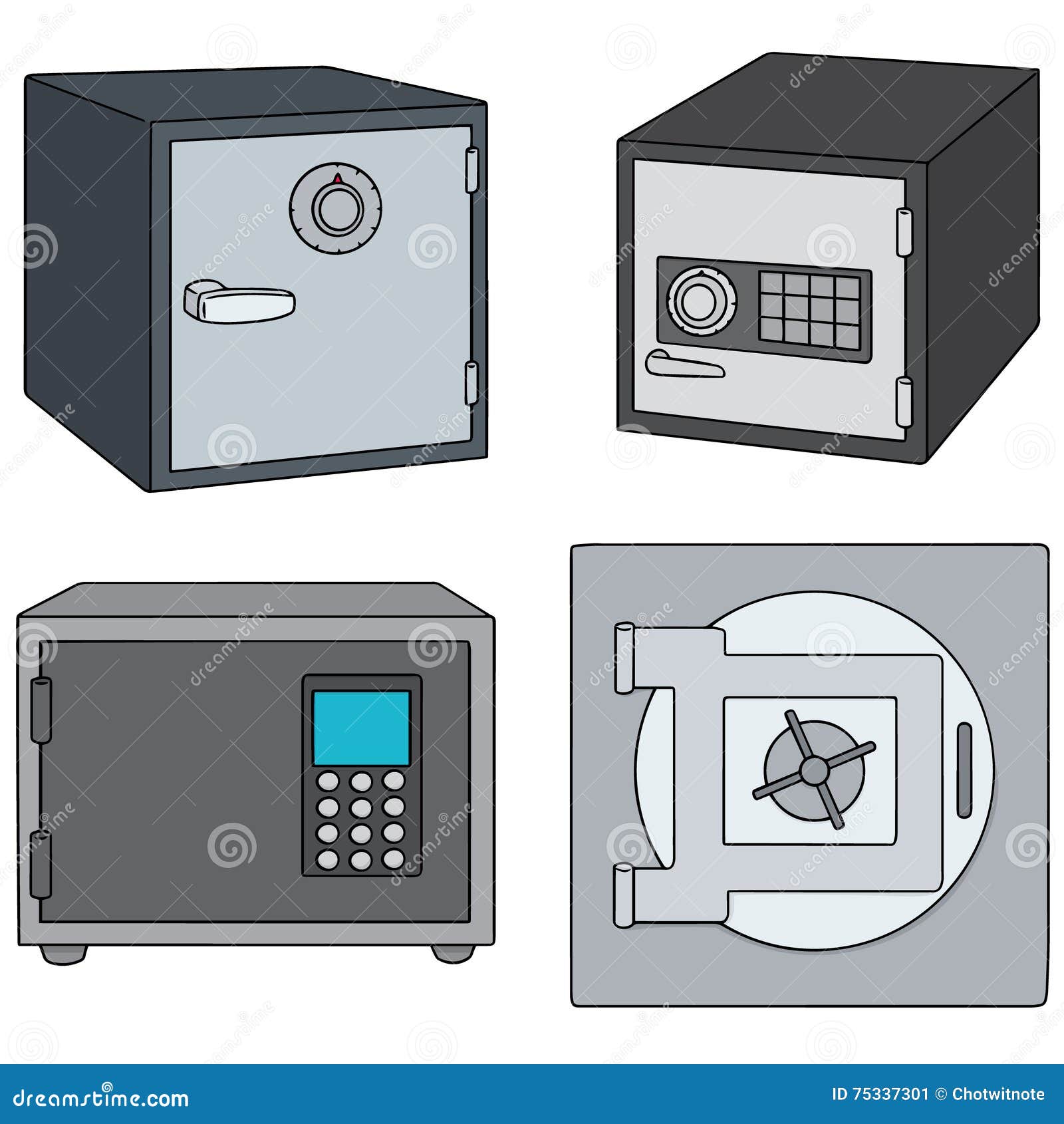 Safe stock vector. Illustration of passcode, object, password - 75337301