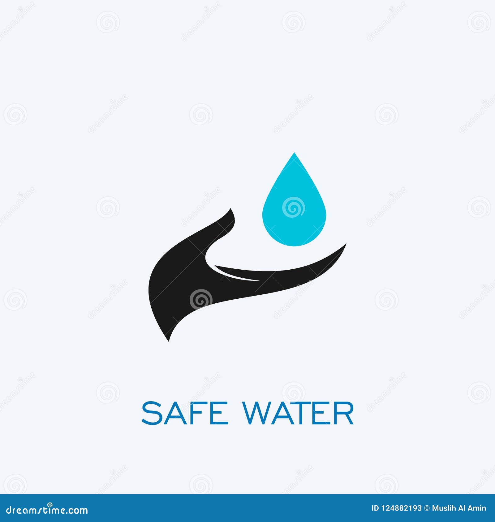 Safe Water Logo, Water Drop and Hand Icons. Stock Vector - Illustration ...