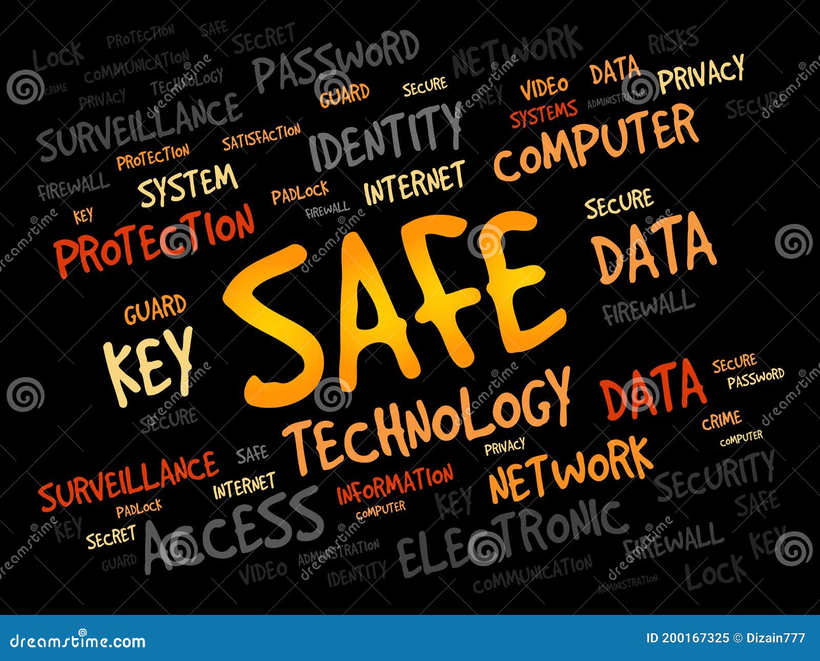 SAFE word cloud stock illustration. Illustration of objective - 200167325