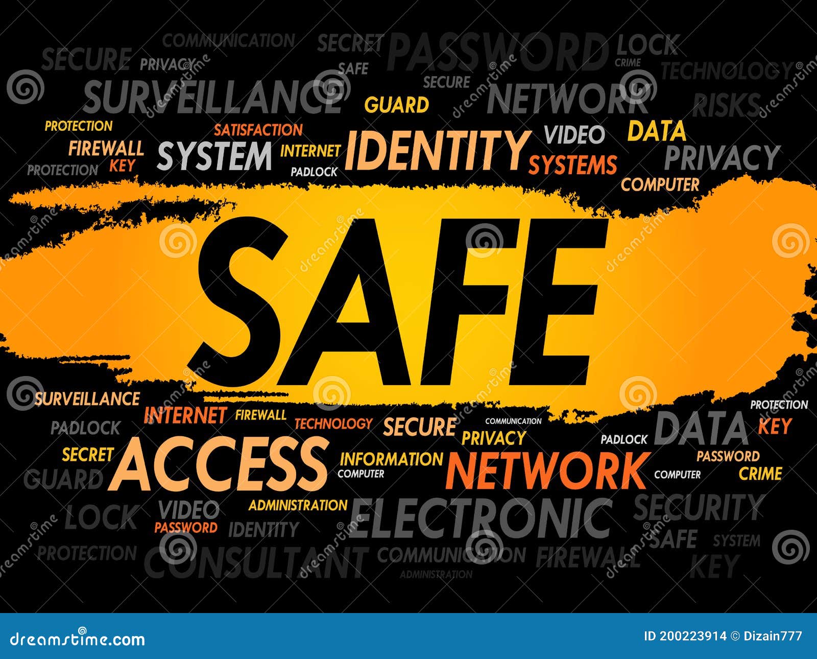 SAFE word cloud stock illustration. Illustration of avoidance - 200223914