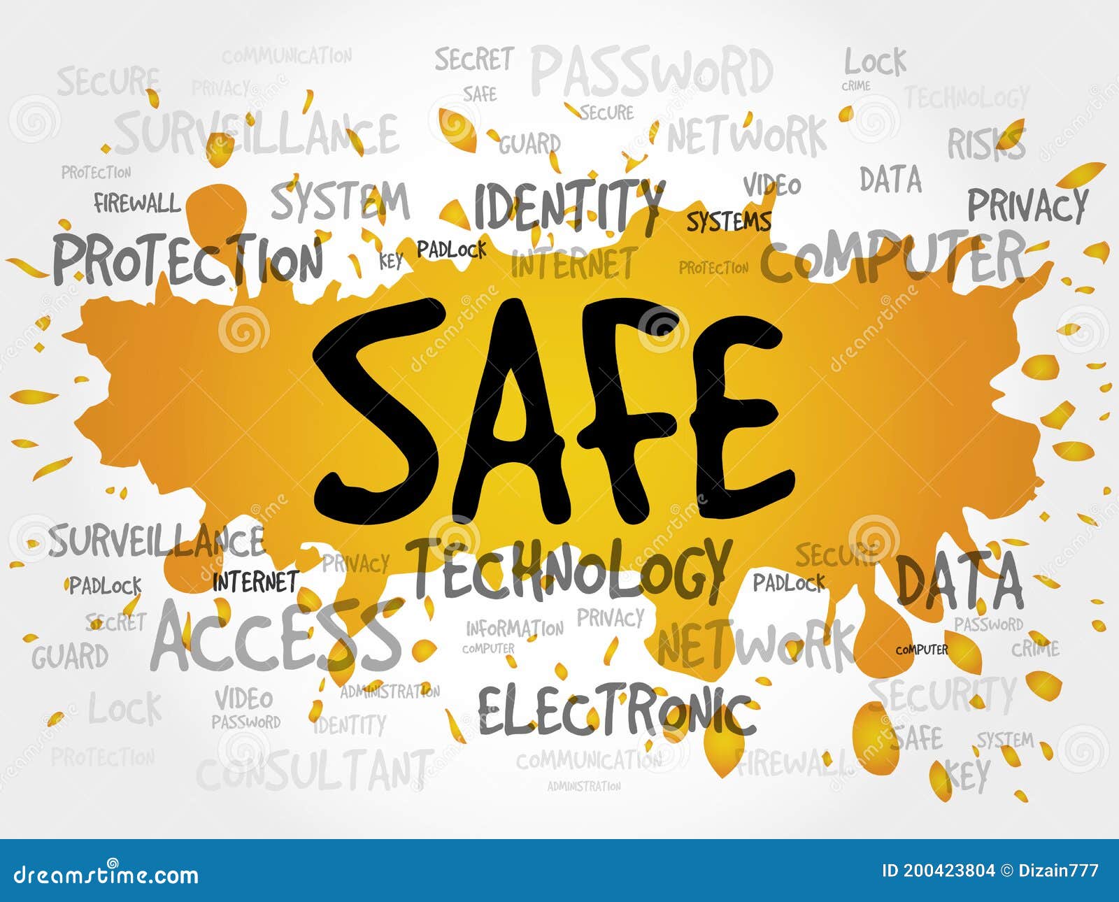 SAFE word cloud stock illustration. Illustration of cloud - 200423804