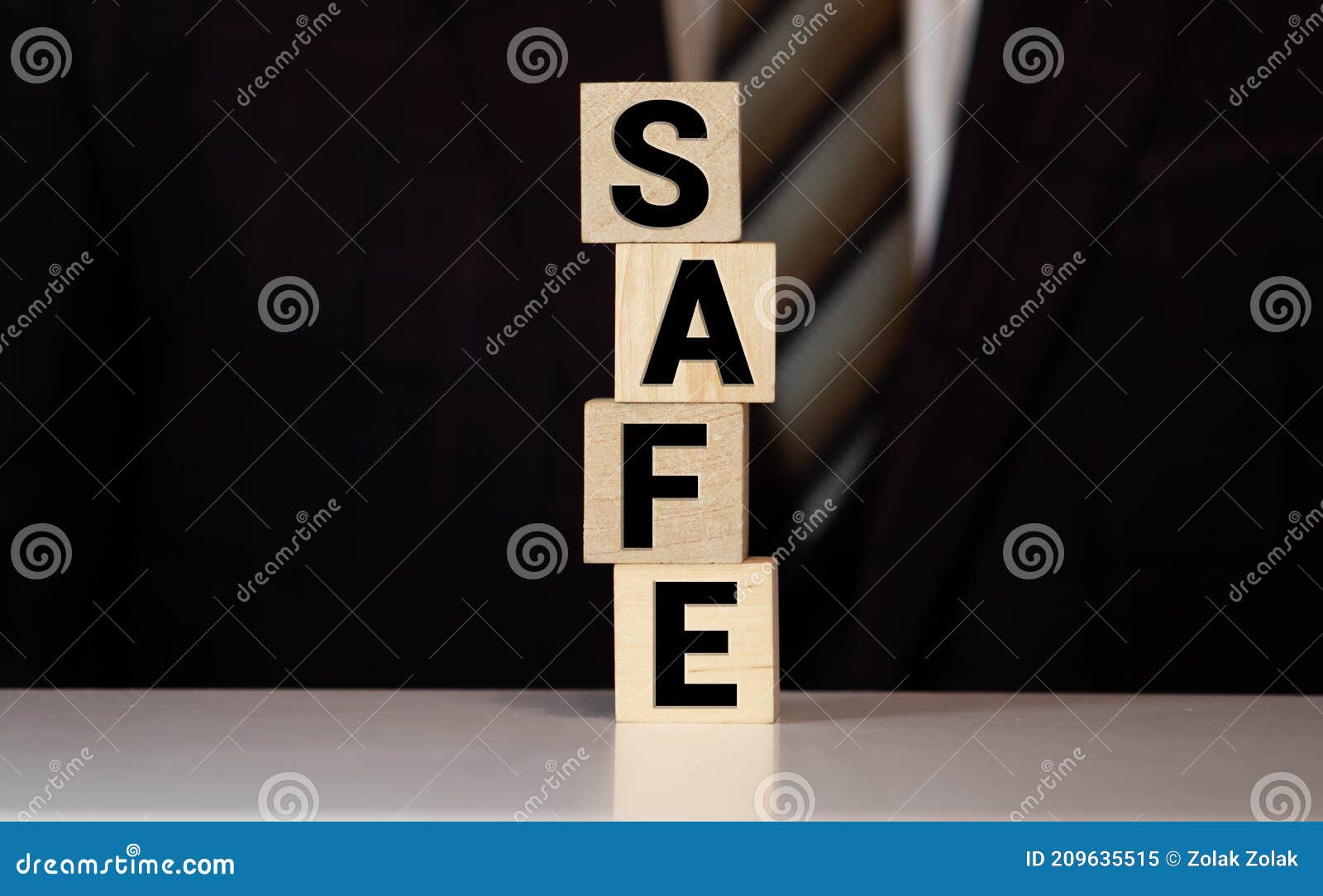 Safe Word Made with Building Blocks Isolated on White Stock Image ...