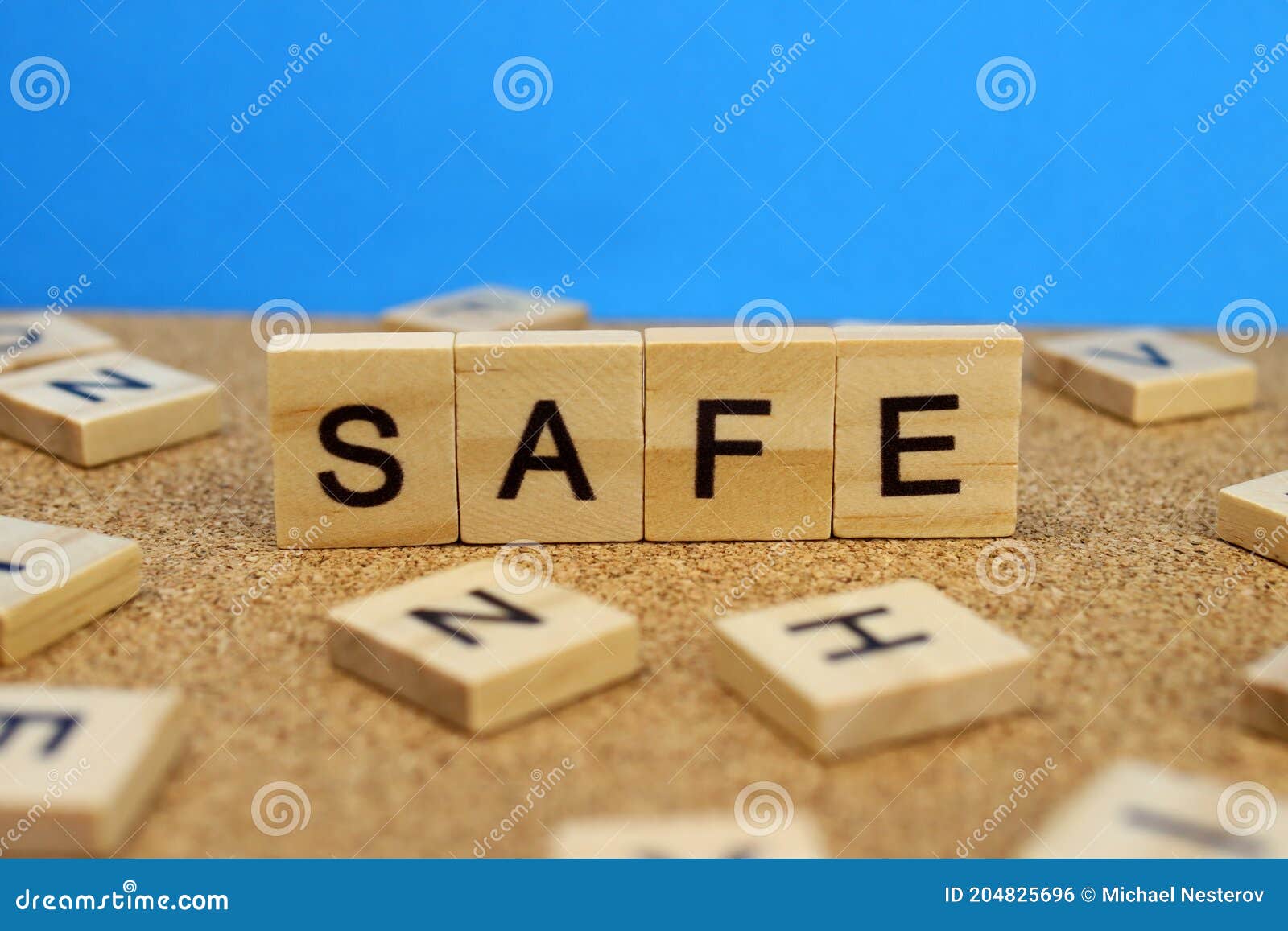 Safe Word Made with Building Blocks on a Light Background Stock Photo ...