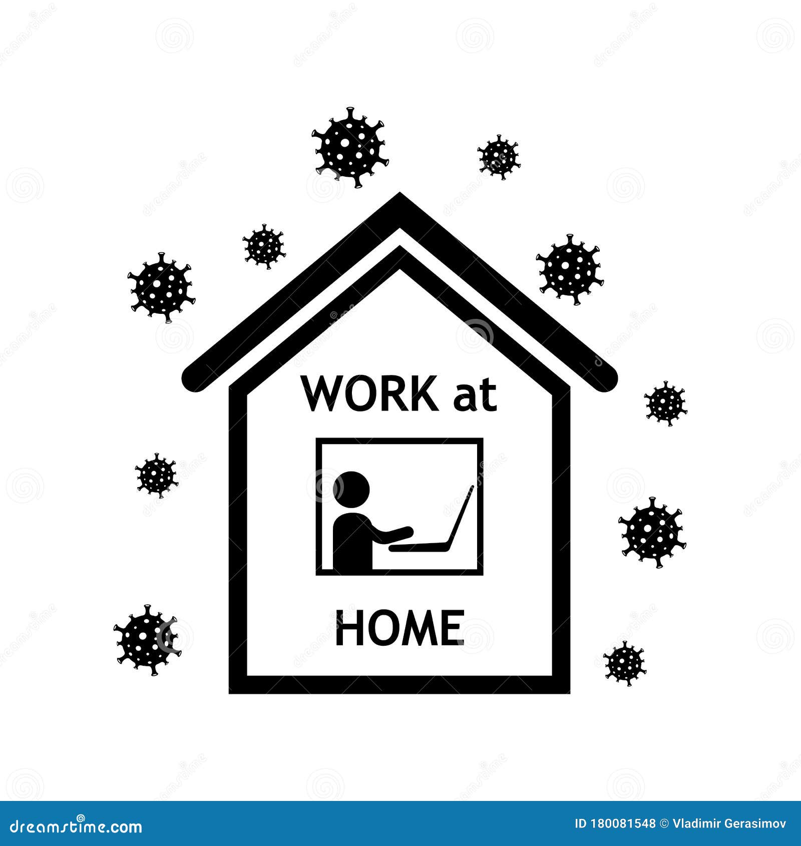 Safe Work from Home. Vector Illustration Stock Illustration ...