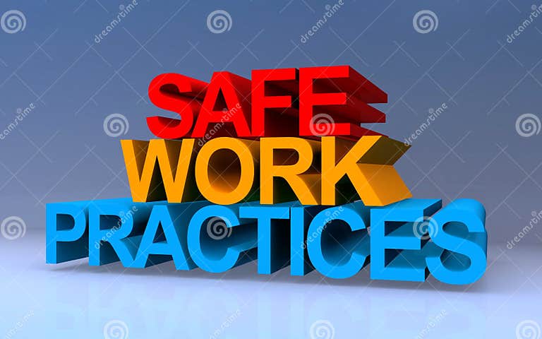 Safe work practice on blue stock illustration. Illustration of ...