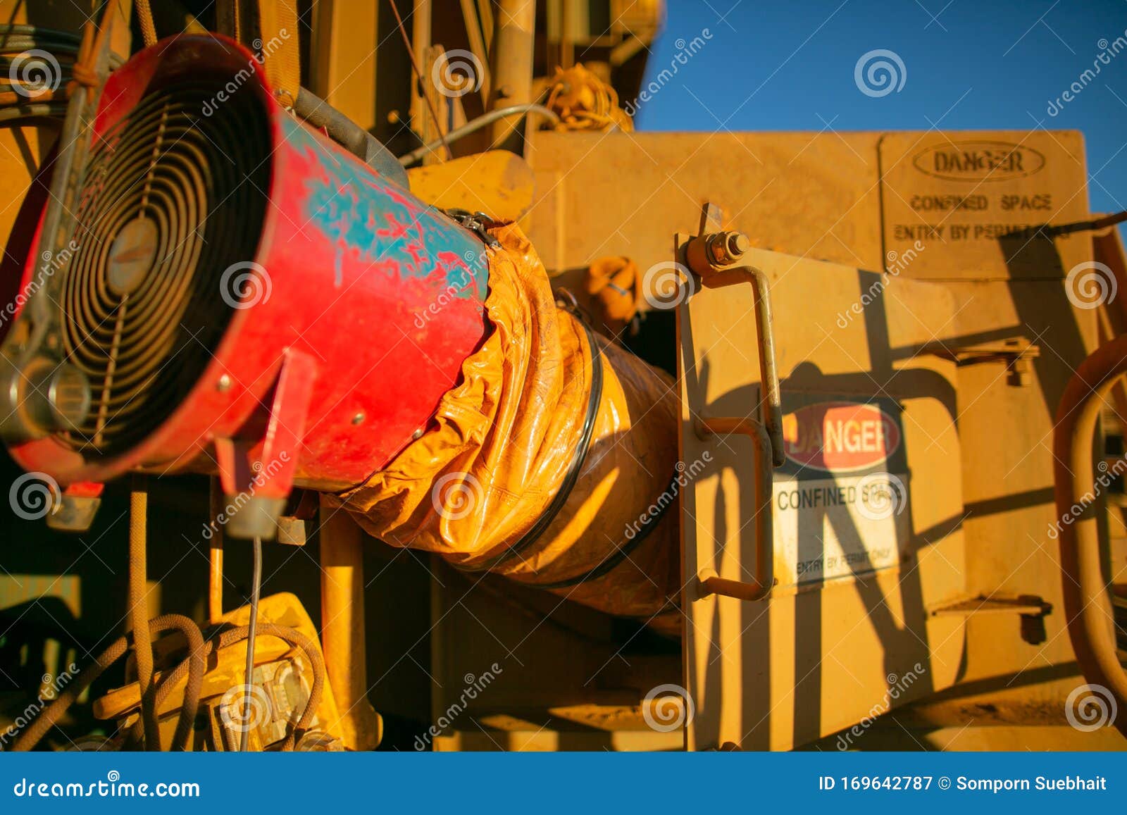 Safe Work Practises Worker Using Safety Exhausting Ventilation System ...