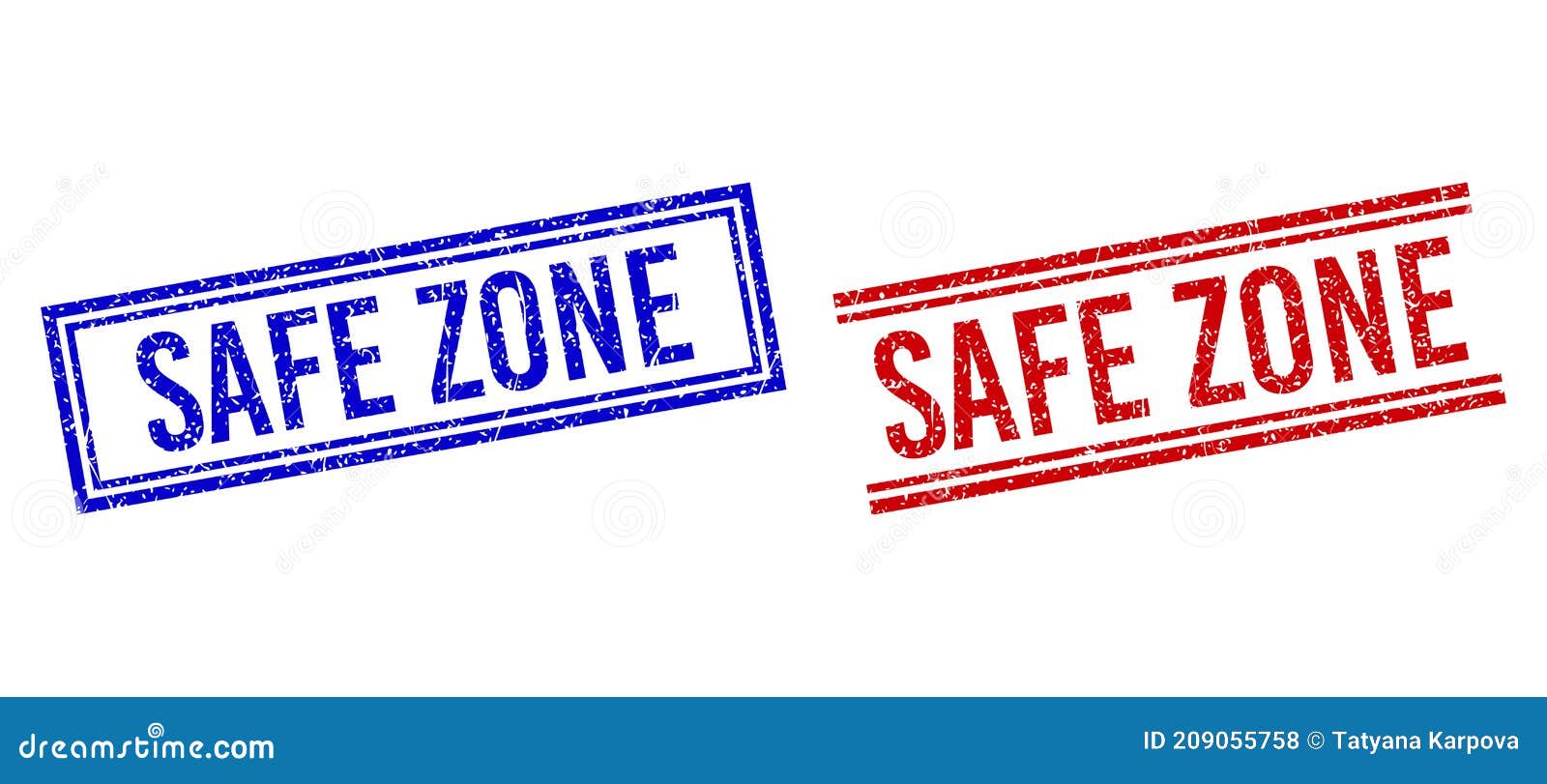 Distress Textured SAFE ZONE Stamp Seals with Double Lines Stock ...