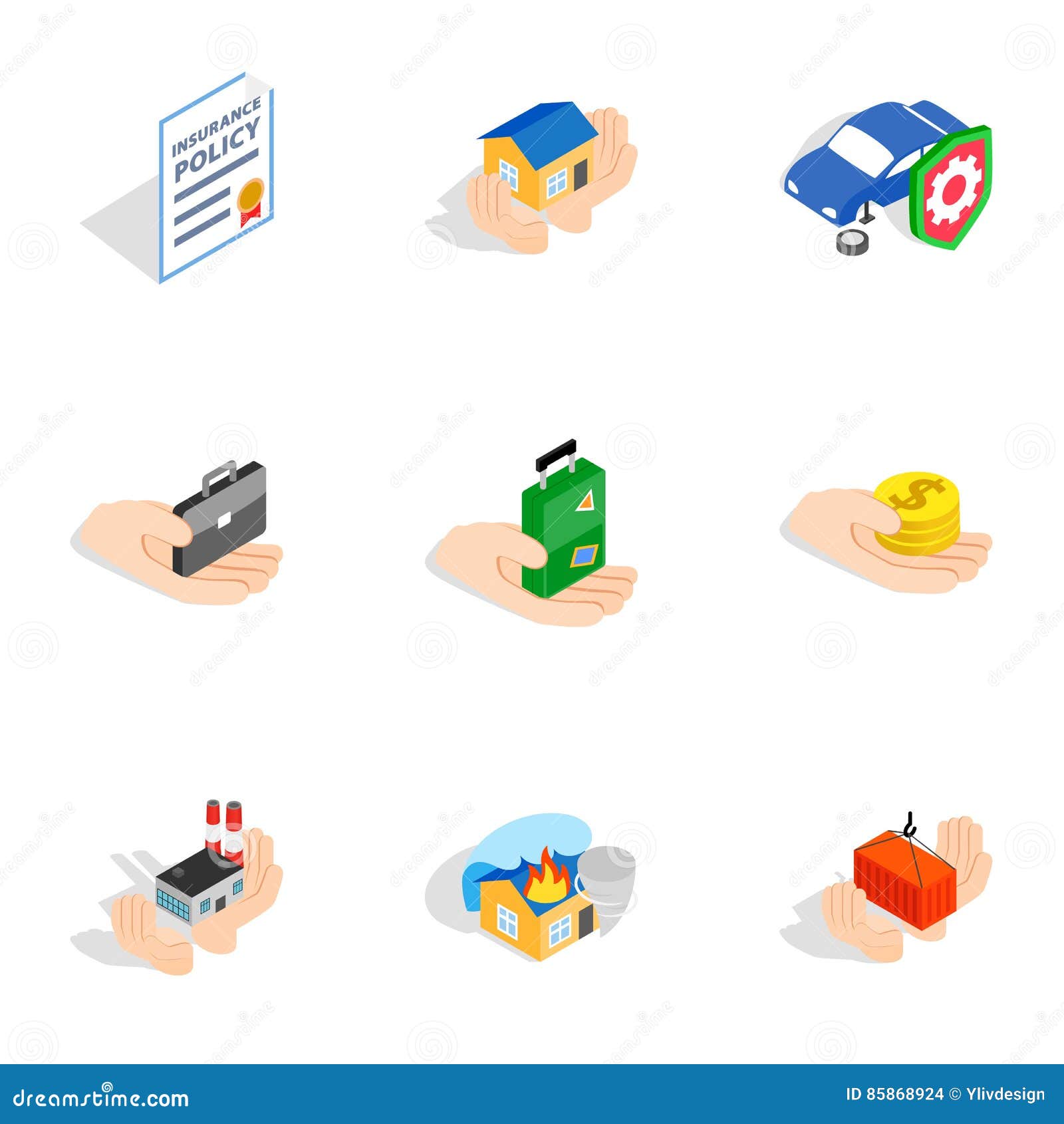 Safeguard Icons, Isometric 3d Style Stock Vector - Illustration of ...