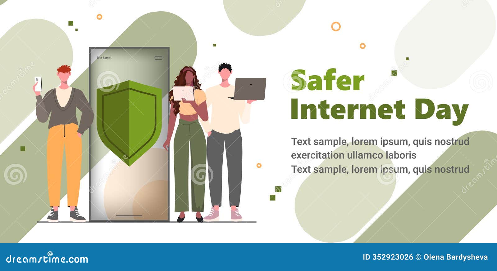 Safer Internet Day. Cyber Security Concept Template For Banner, Card ...