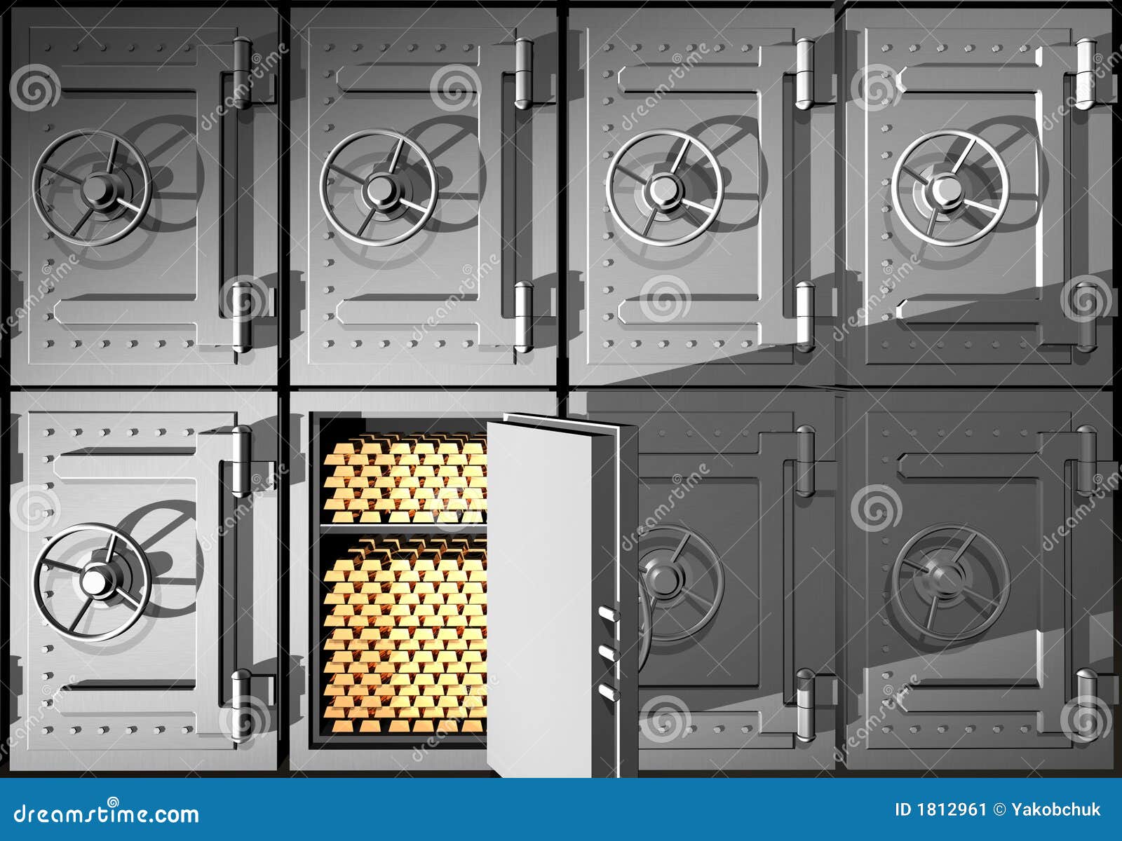 Steel Safes Set. Powerful Screw Lock Vaults For Safeguarding Valuables ...