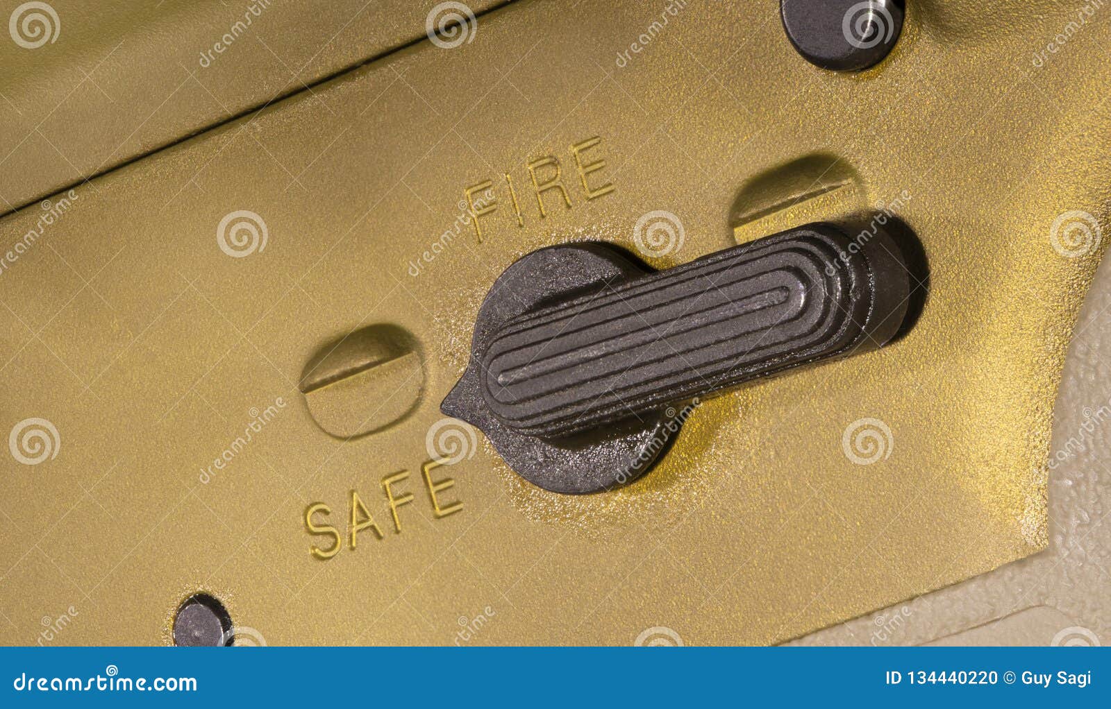 AR-15 safety that is on stock photo. Image of brown - 134440220