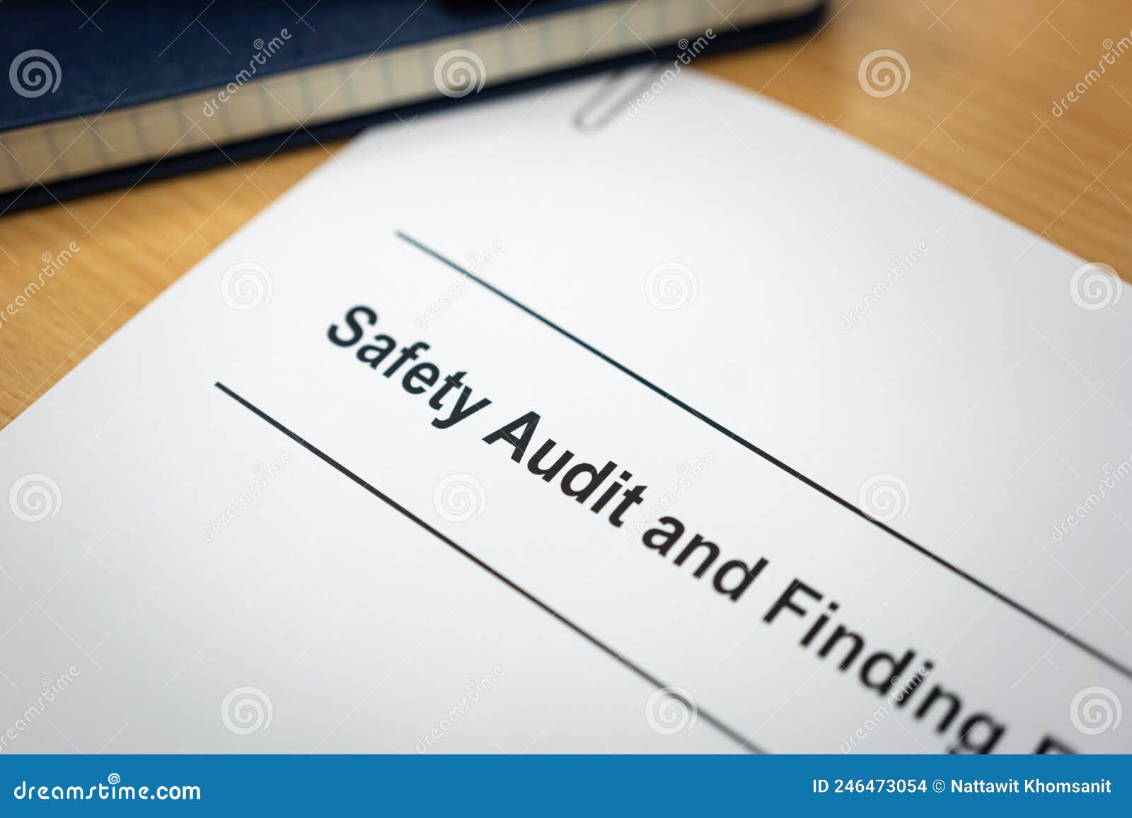 Safety Audit and Finding Record Document. Stock Photo - Image of close ...