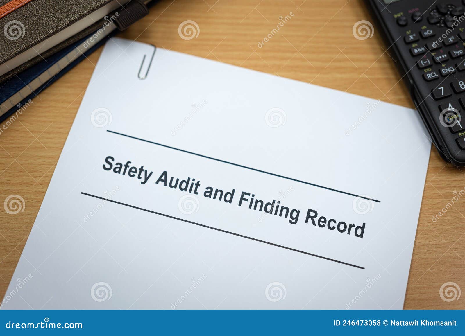 Safety Audit and Finding Record Document. Stock Photo - Image of ...