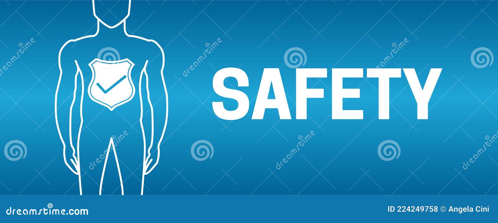 Safety Background Illustration with Man and Shield Stock Vector ...