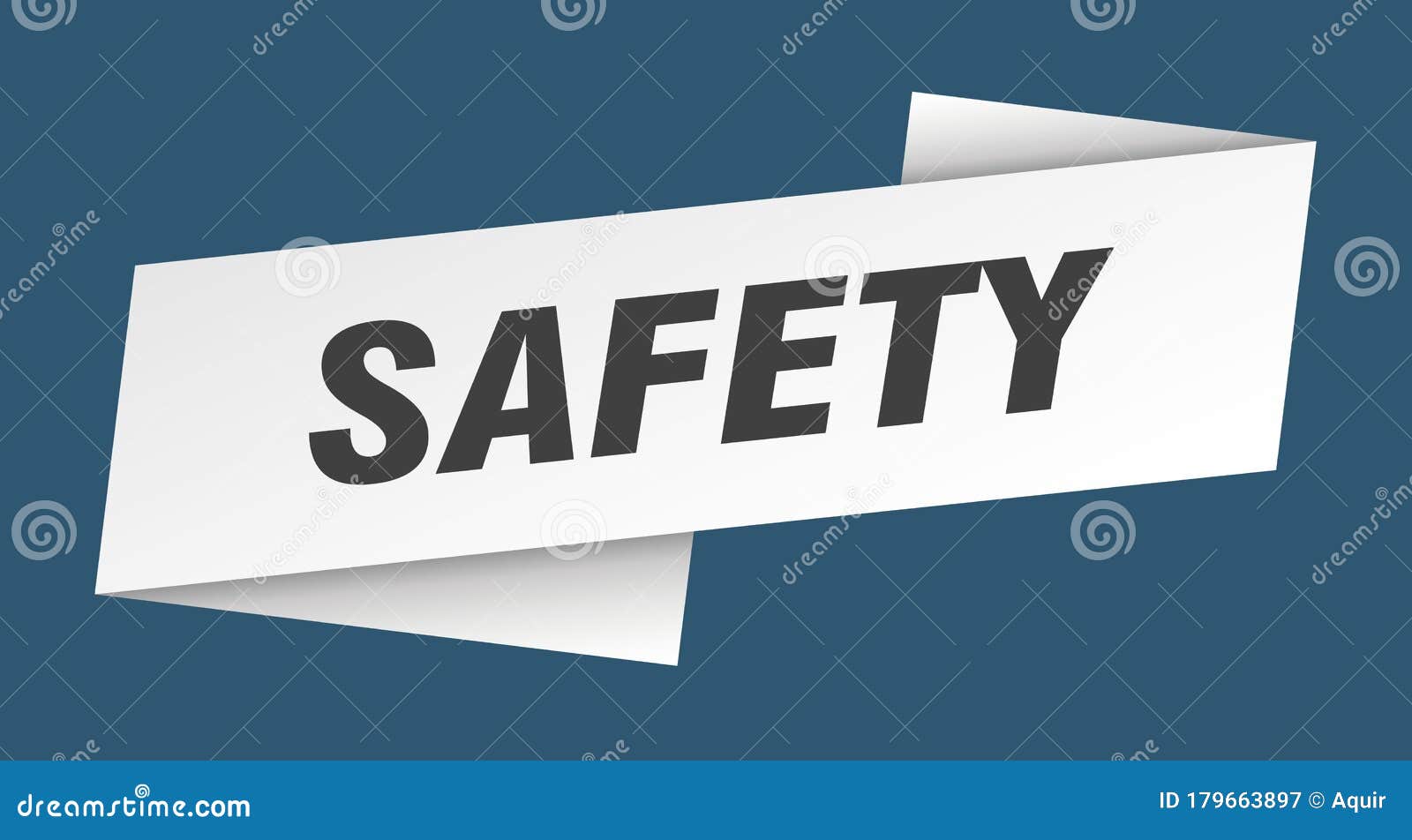 Safety Banner Template. Safety Ribbon Label Stock Vector - Illustration ...