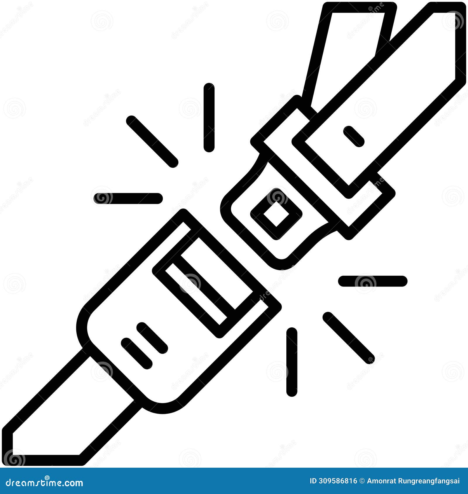 Safety Belt Silhouette Icon, Car Accident and Safety Related Vector ...