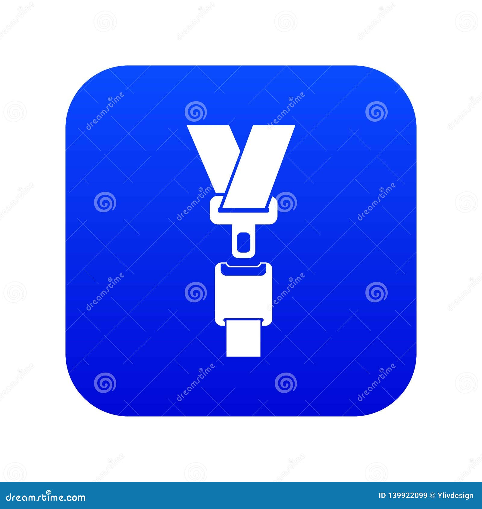 Safety Belt Icon Digital Blue Stock Vector - Illustration of caution ...