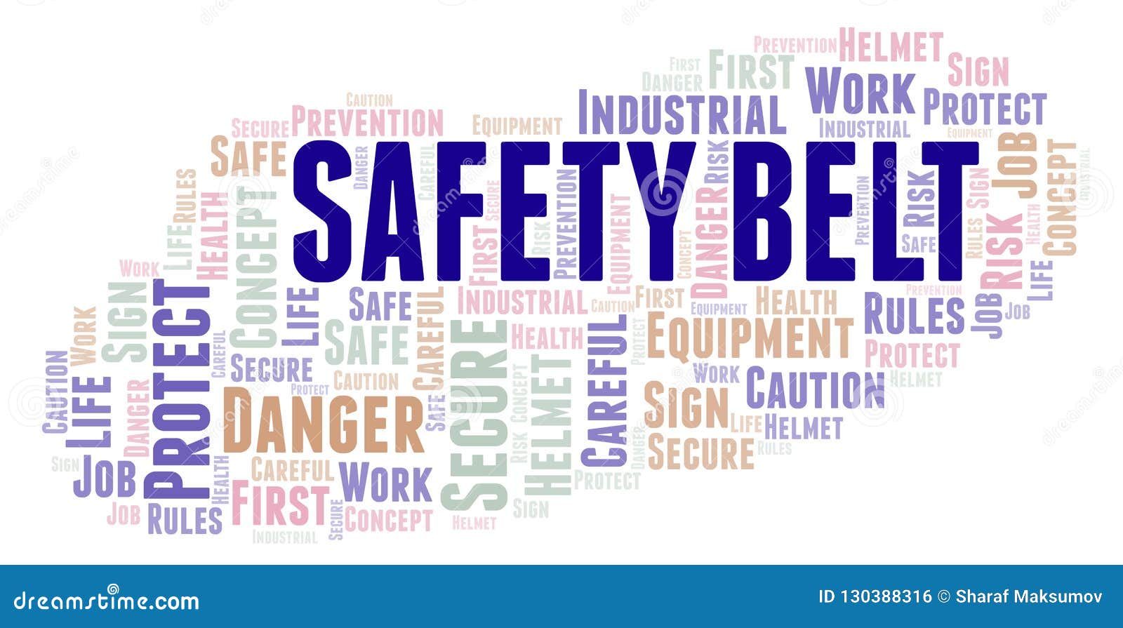 Safety Belt word cloud. stock illustration. Illustration of print ...