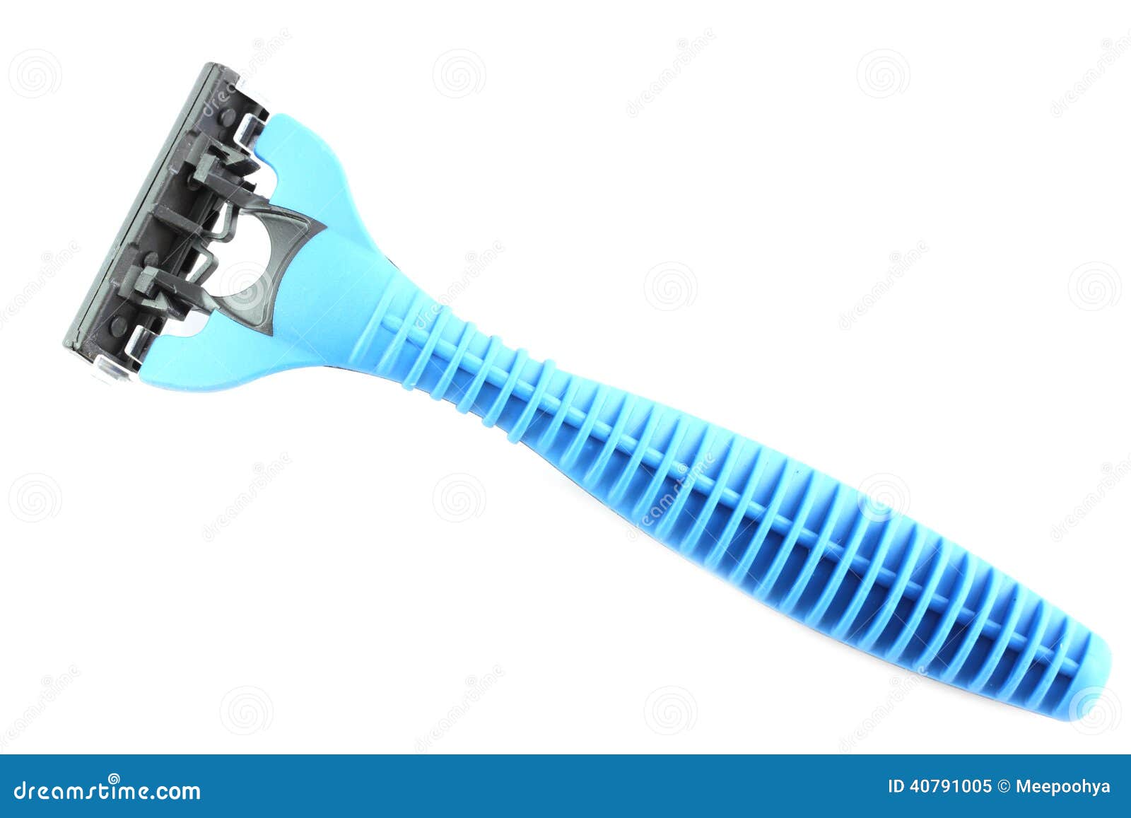 Safety Blue Plastic Razor Isolated on White. Stock Image - Image of ...