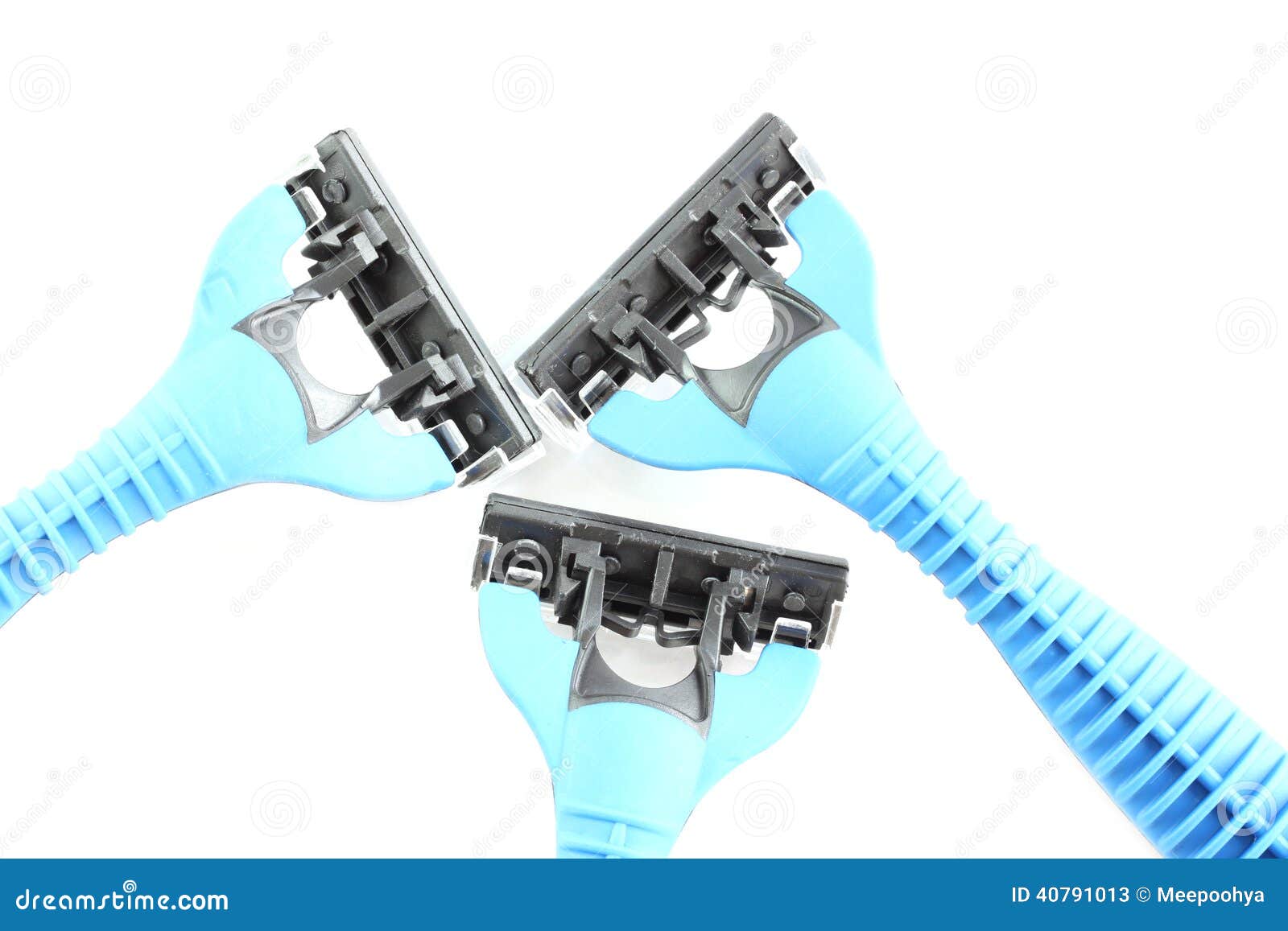 Safety Blue Plastic Razor Isolated on White. Stock Image - Image of ...