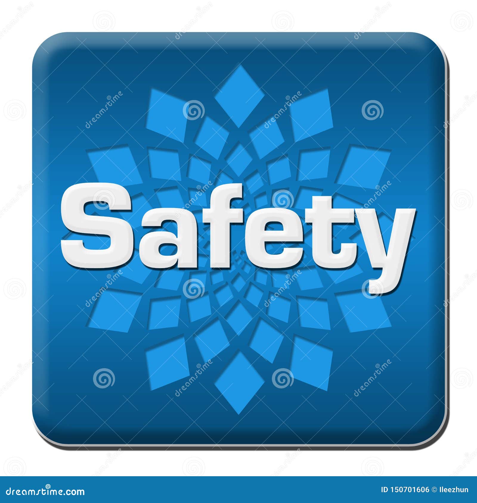 Safety Blue Rounded Square with Element Stock Illustration ...