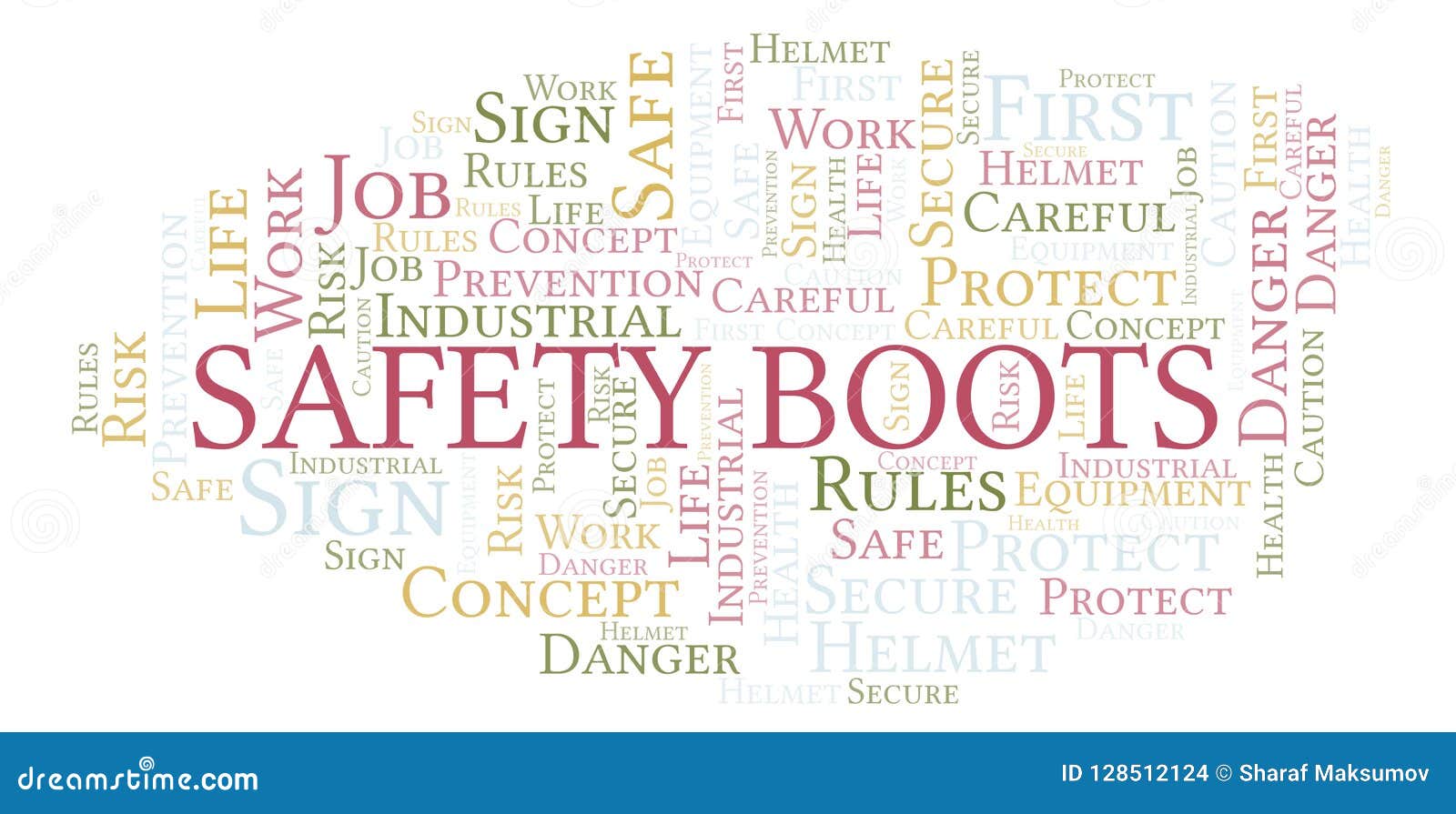 Safety Boots word cloud. stock illustration. Illustration of prevention ...