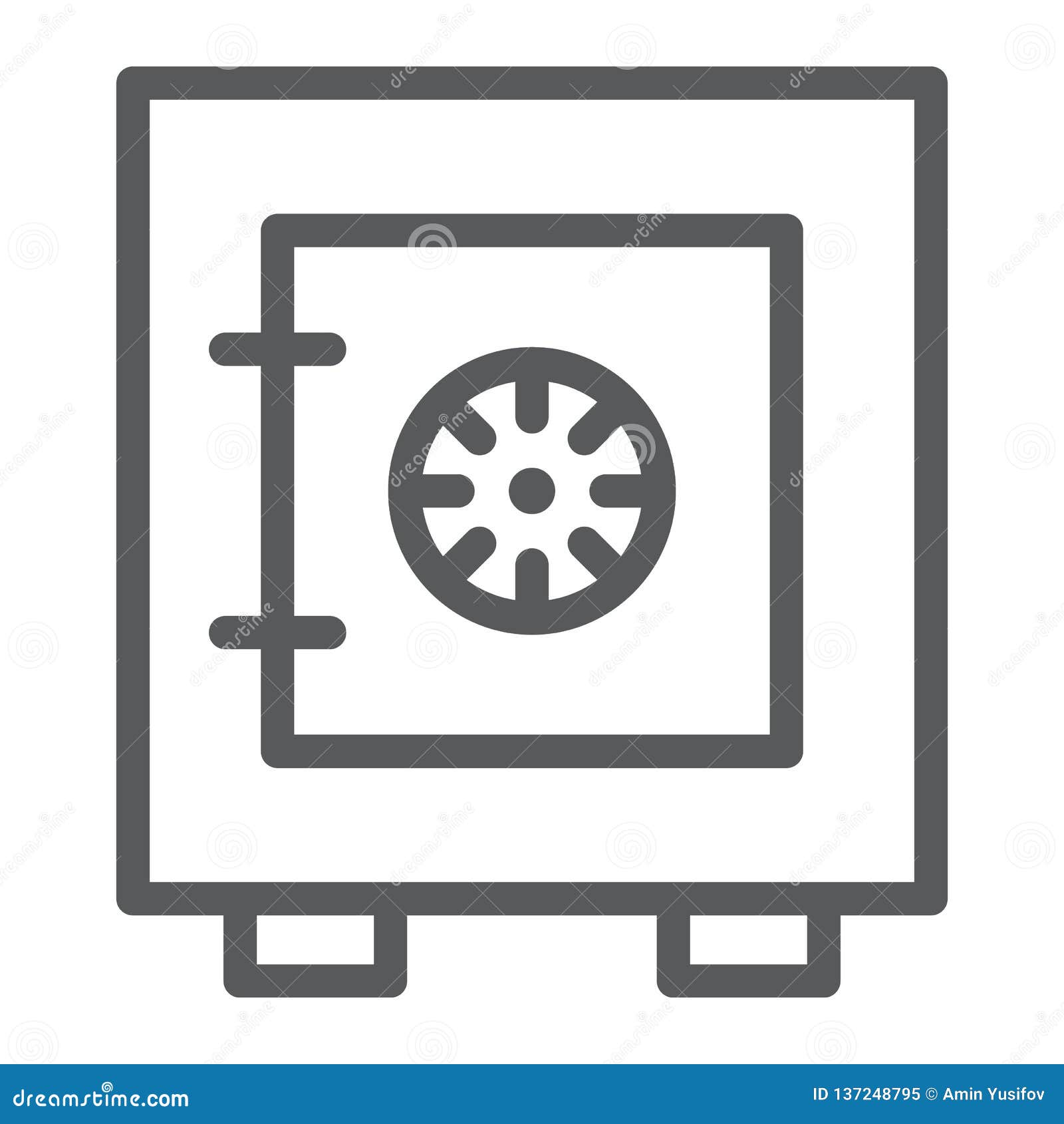 Safety Box Line Icon, Safe and Security, Strongbox Sign, Vector ...