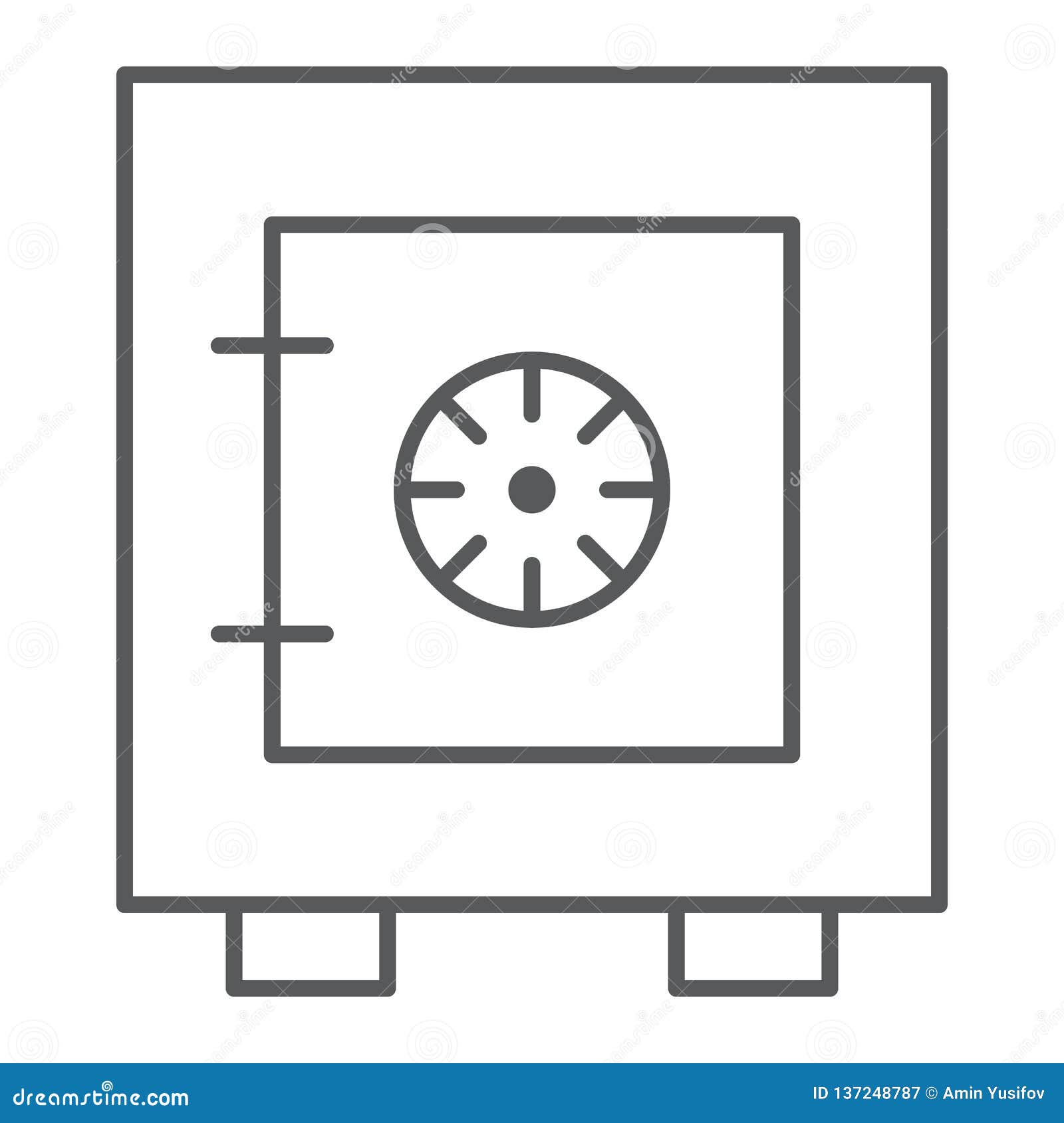 Safety Box Thin Line Icon, Safe and Security, Strongbox Sign, Vector ...