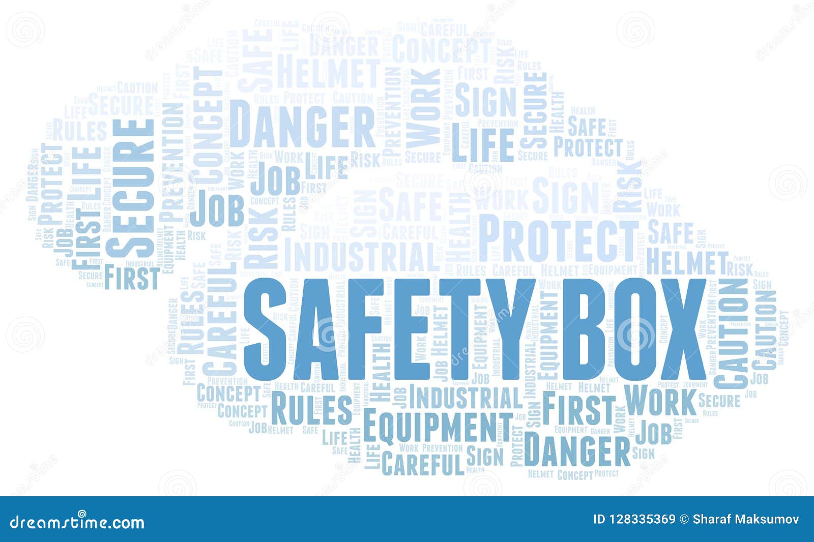 Safety Box word cloud. stock illustration. Illustration of colors ...