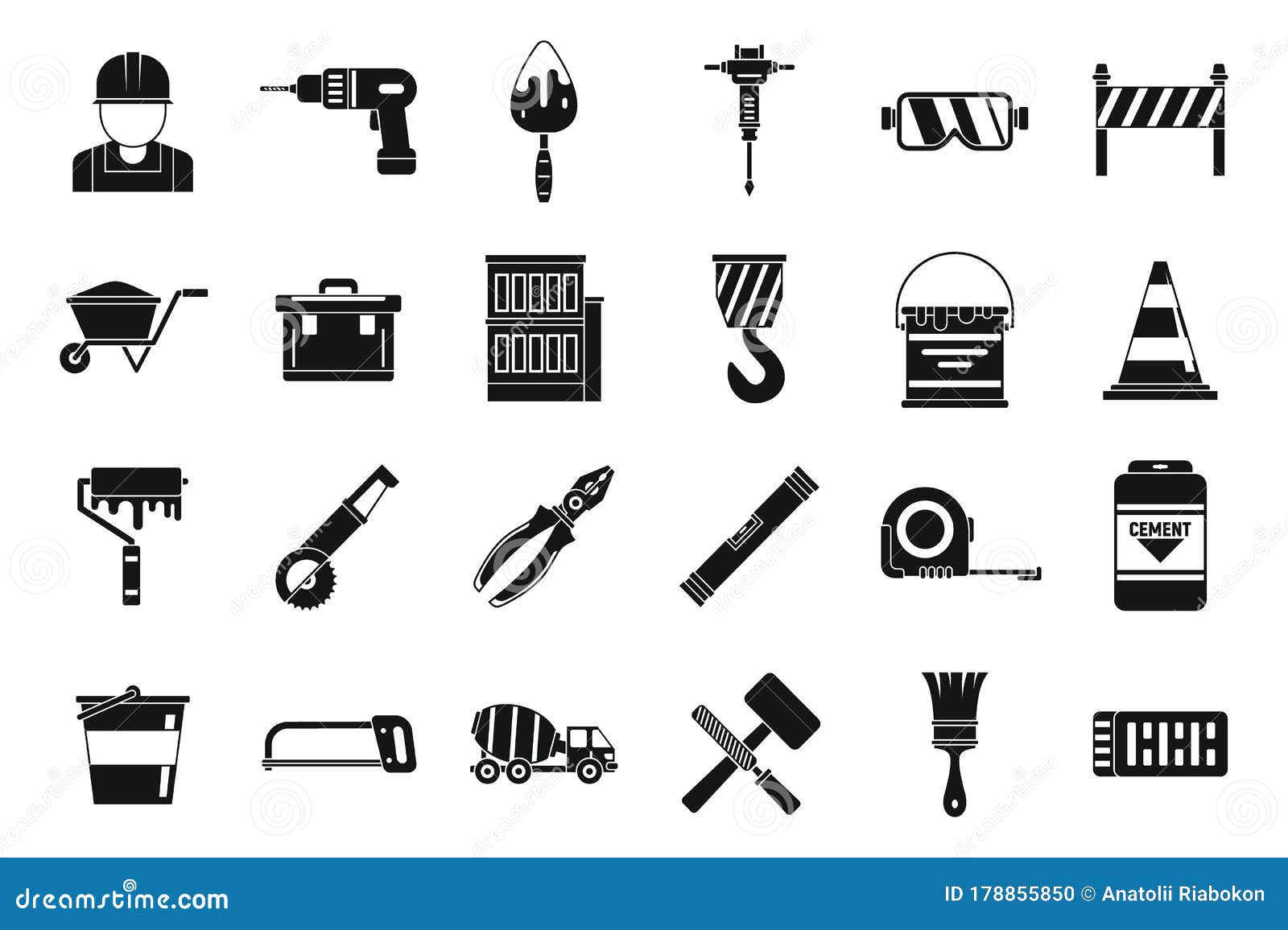 Safety Building Reconstruction Icons Set, Simple Style Stock Vector ...