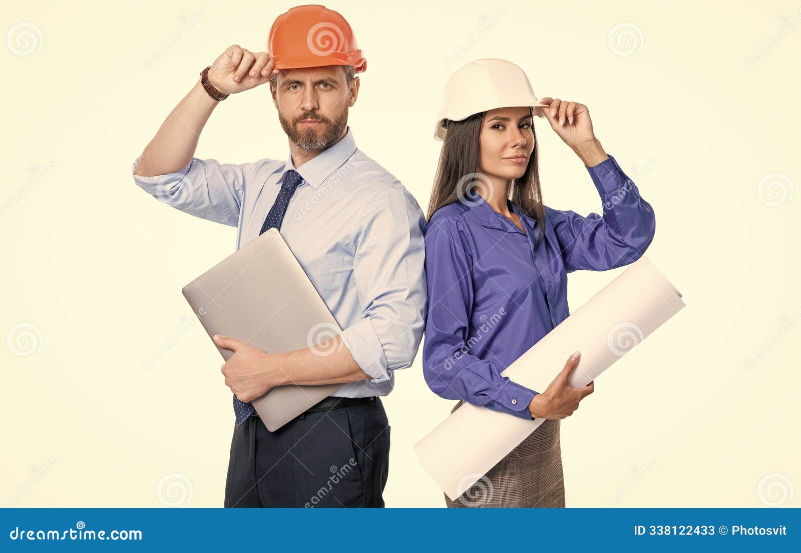 Safety Business. Data Protection. Supervisor Engineer with Blueprint ...