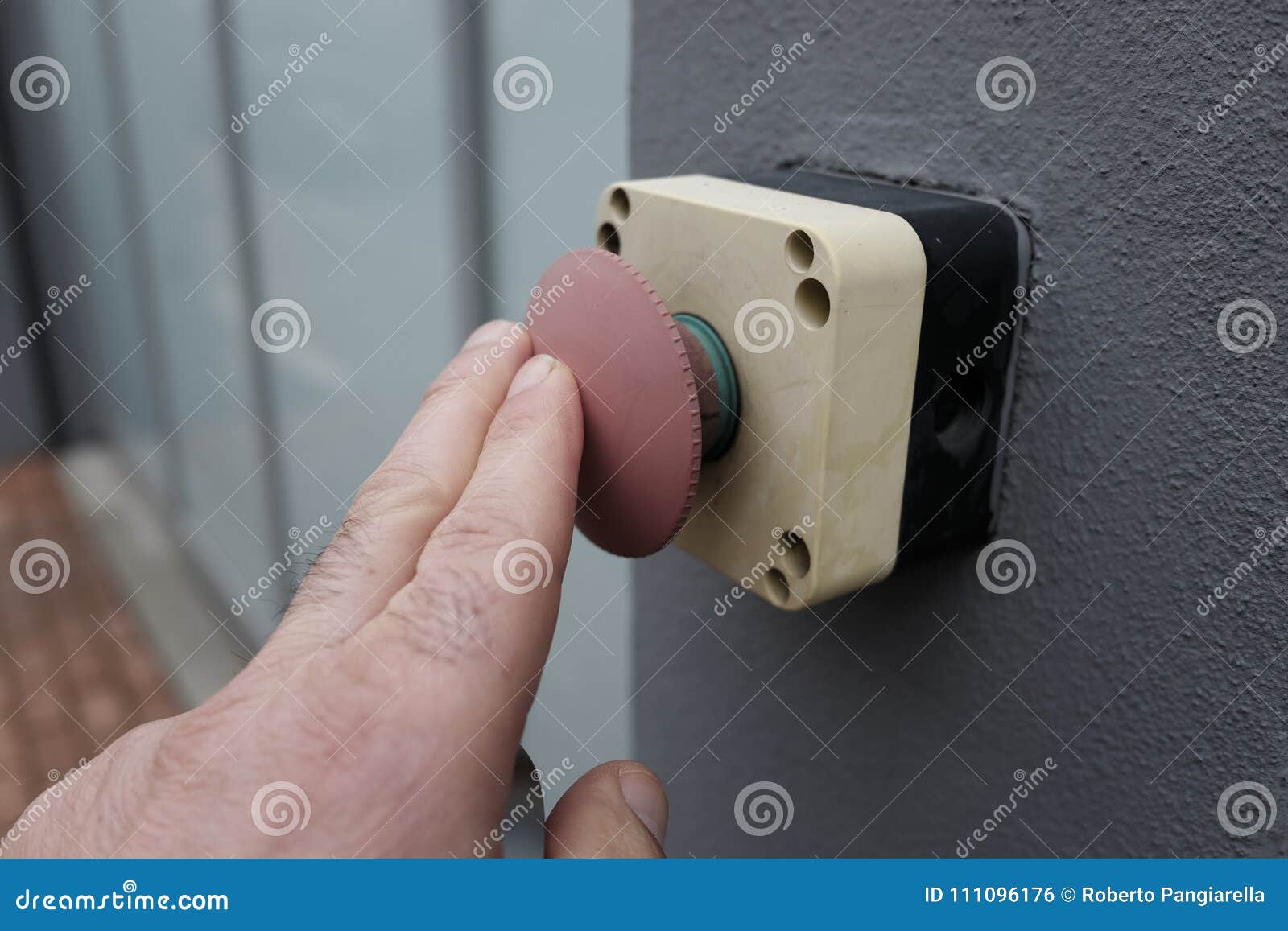 Safety Button for Sliding Gate Stock Photo - Image of technical ...