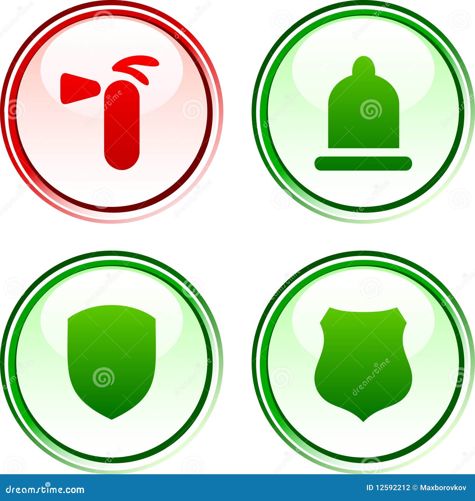 Safety buttons. stock vector. Illustration of reflection - 12592212