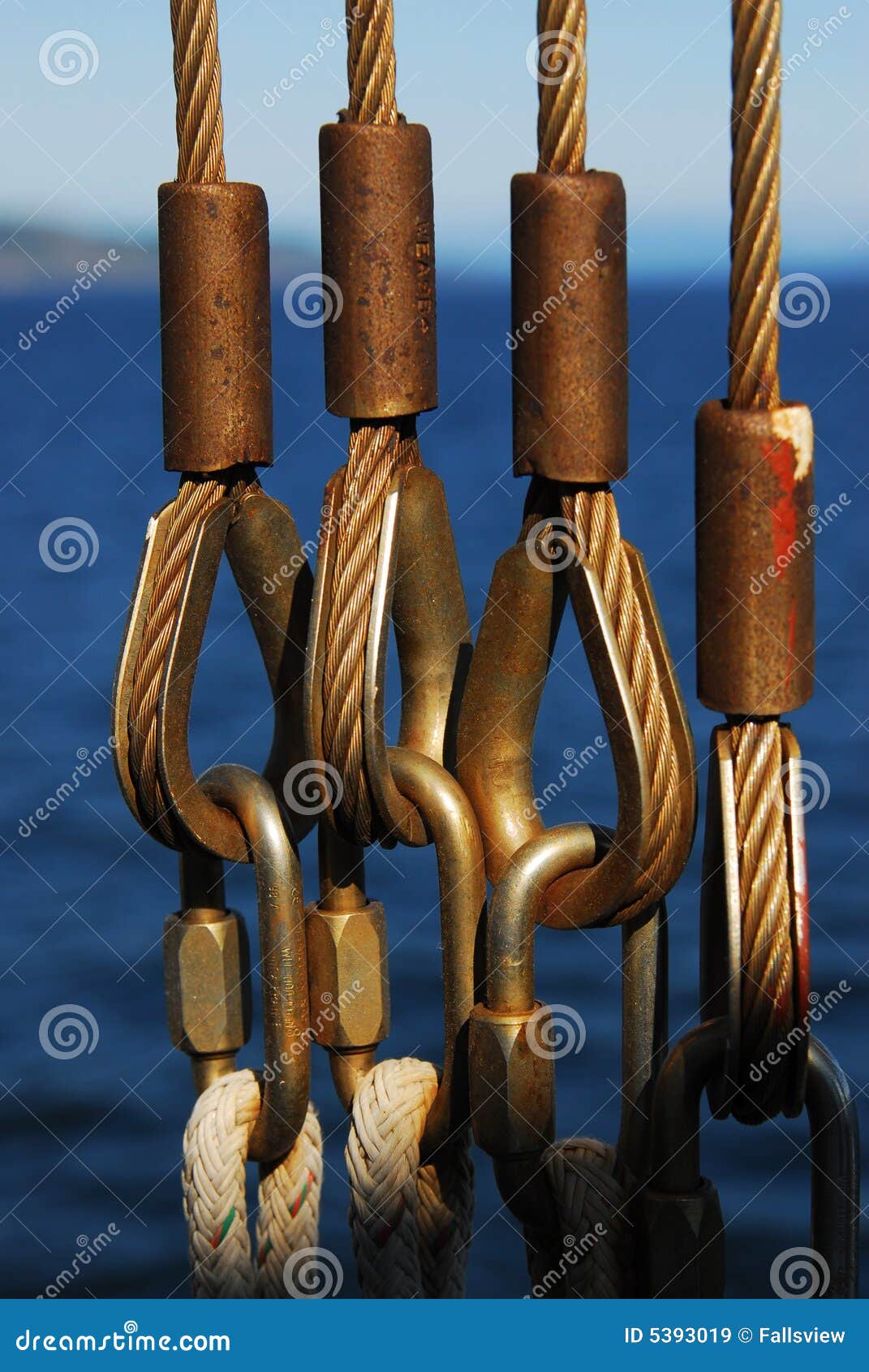 Safety Cables and Ropes on Ferry Stock Image - Image of knot, sunny ...