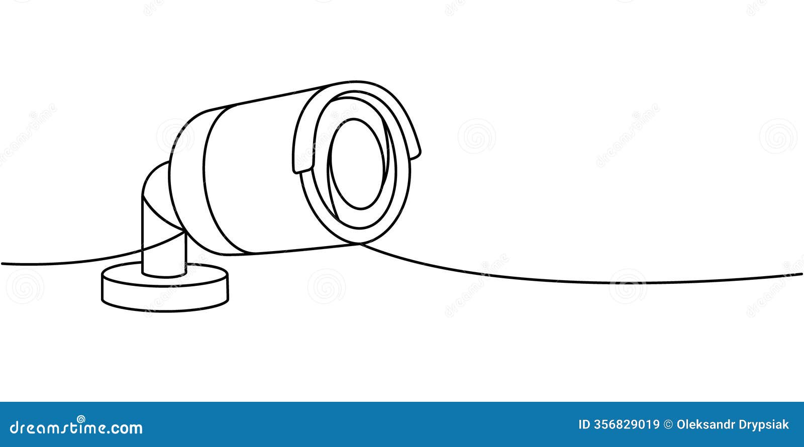 Safety Camera One Line Continuous Drawing. Security Surveillance System ...