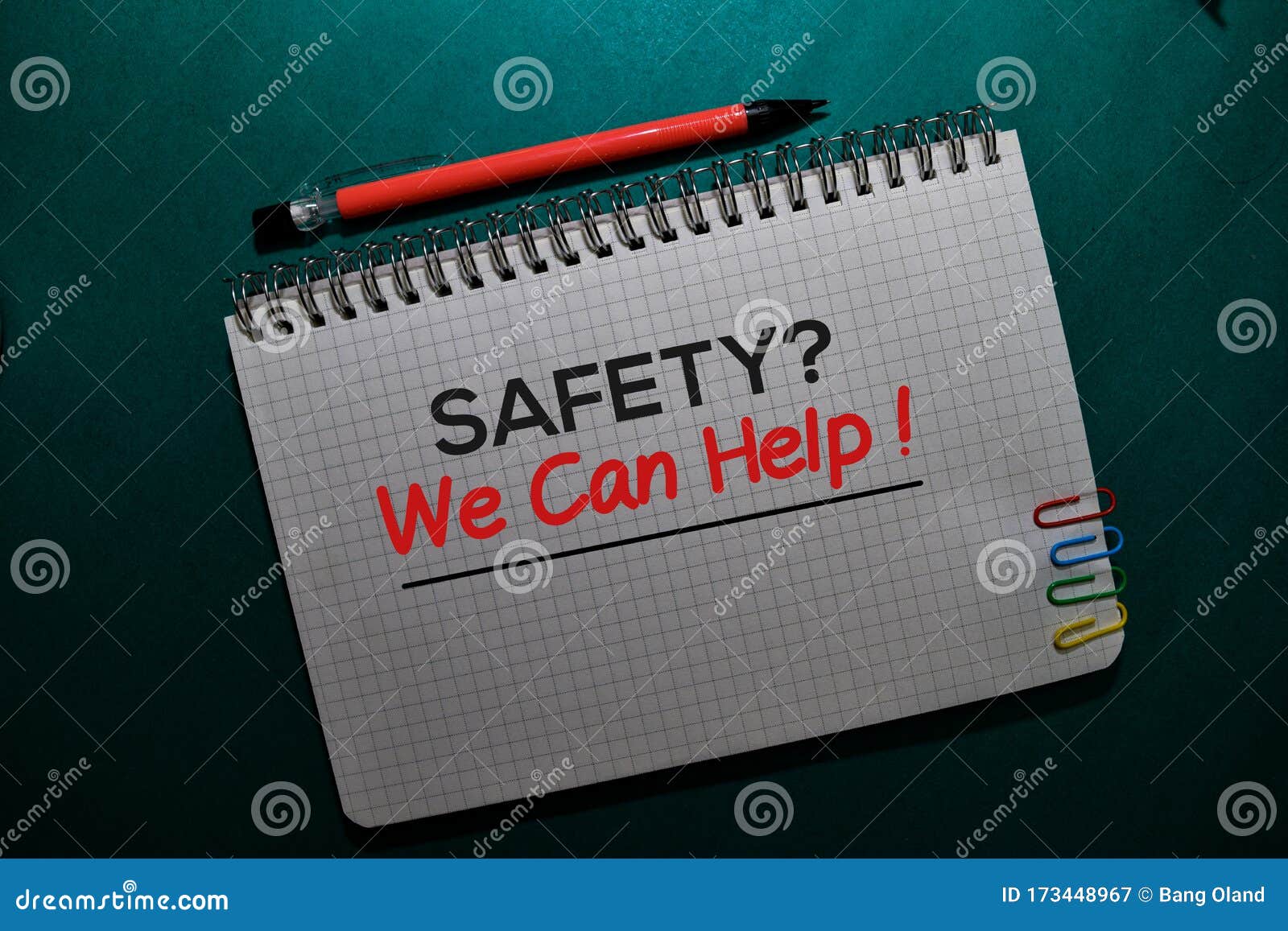 Safety? we Can Help! Write on a Book Isolated on Office Desk Stock ...