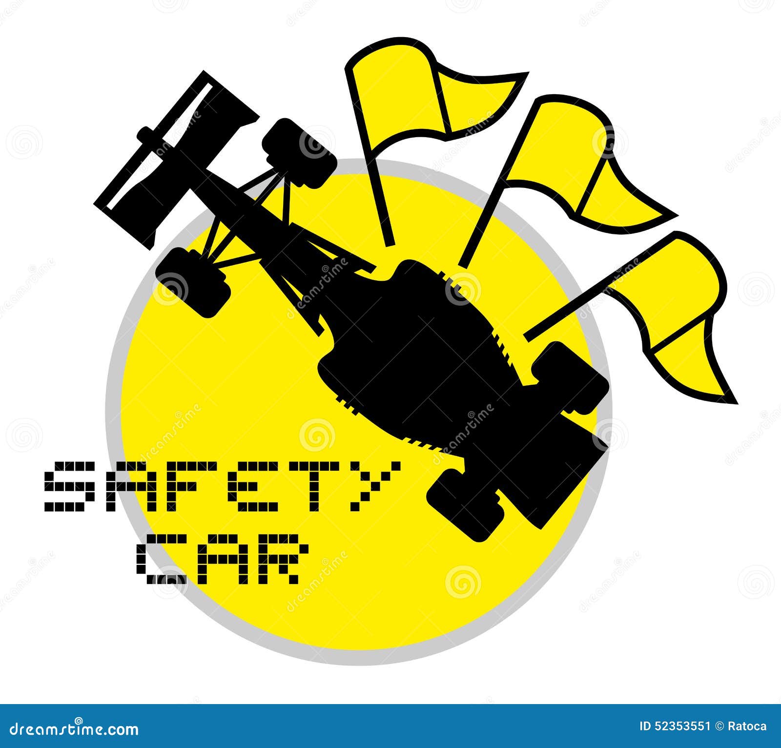 Safety car symbol stock vector. Illustration of checkered - 52353551