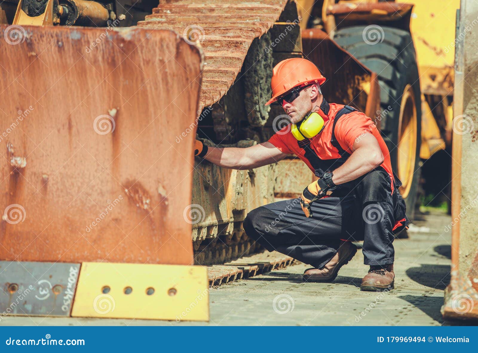 Safety Check of Construction Machinery before Next Shift Work Stock ...
