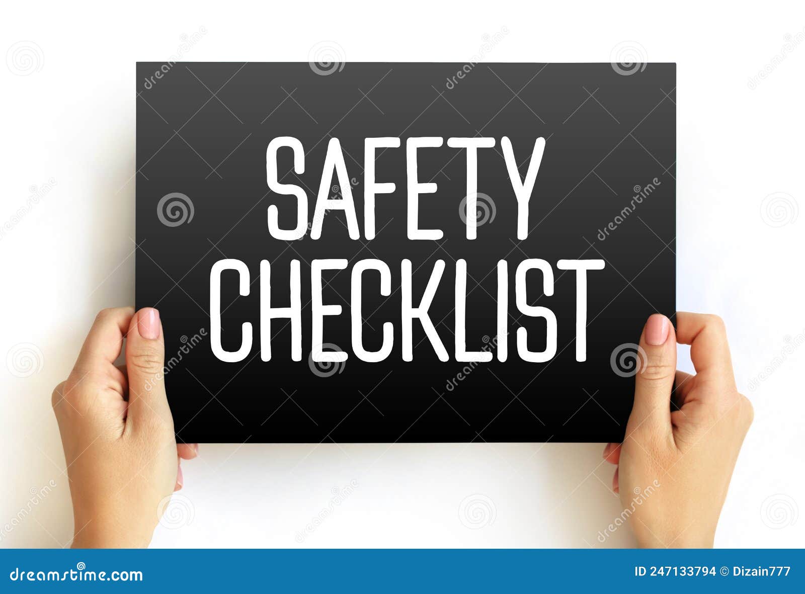 Safety Checklist Text on Card, Concept Background Stock Photo - Image ...