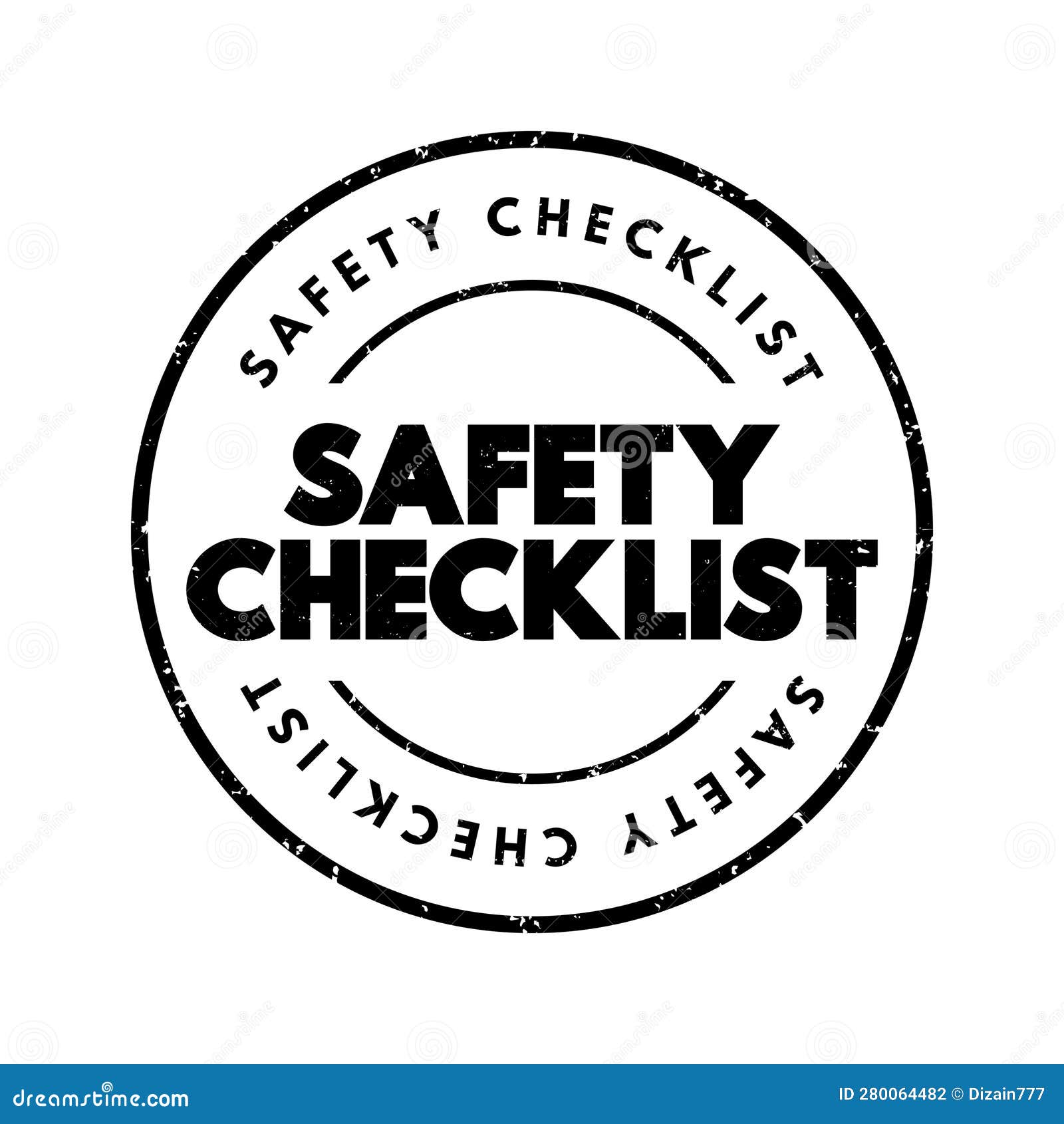 Safety Checklist Text Stamp, Concept Background Stock Illustration ...