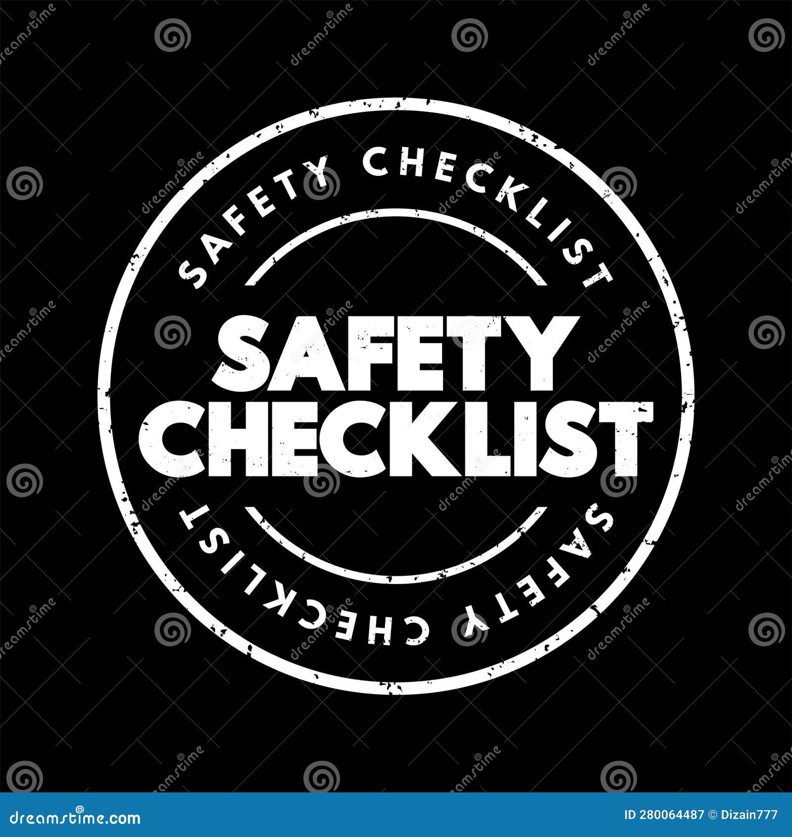 Safety Checklist Text Stamp, Concept Background Stock Illustration ...