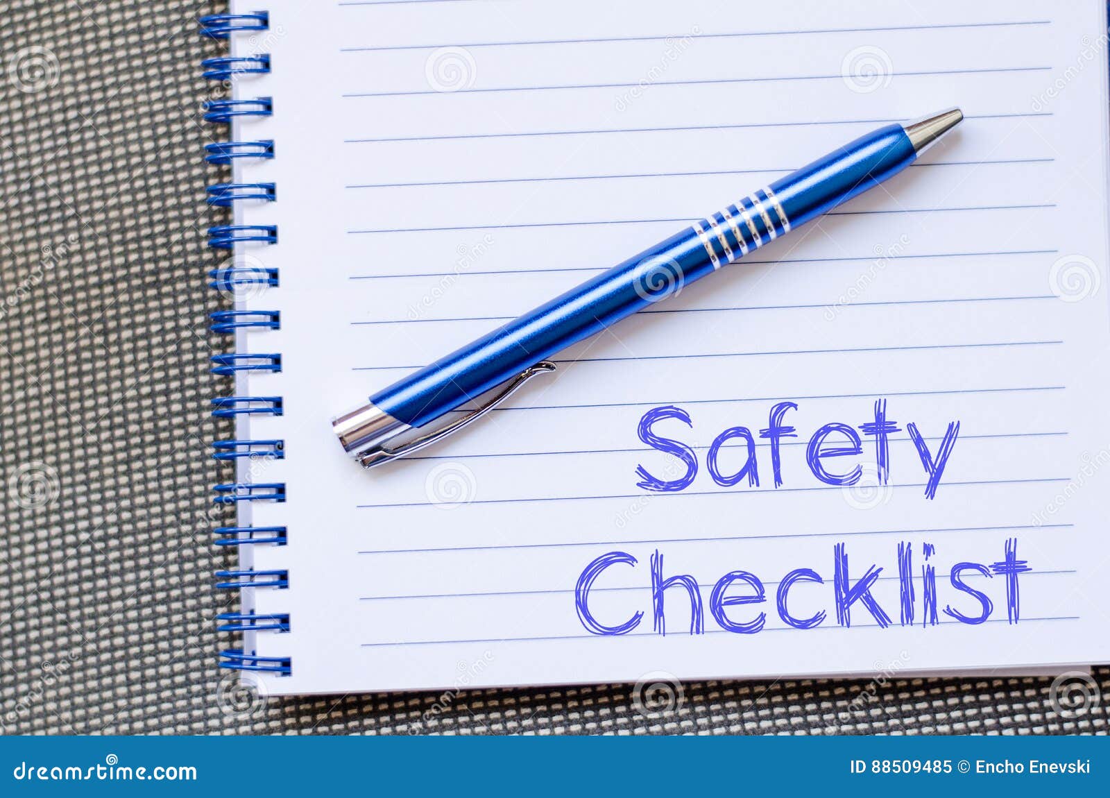 Safety Checklist Write on Notebook Stock Image - Image of checking ...