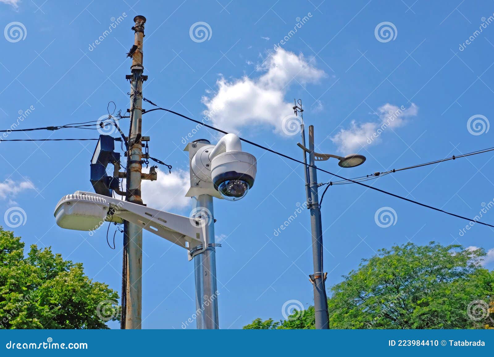 Safety city cameras stock photo. Image of equipment - 223984410