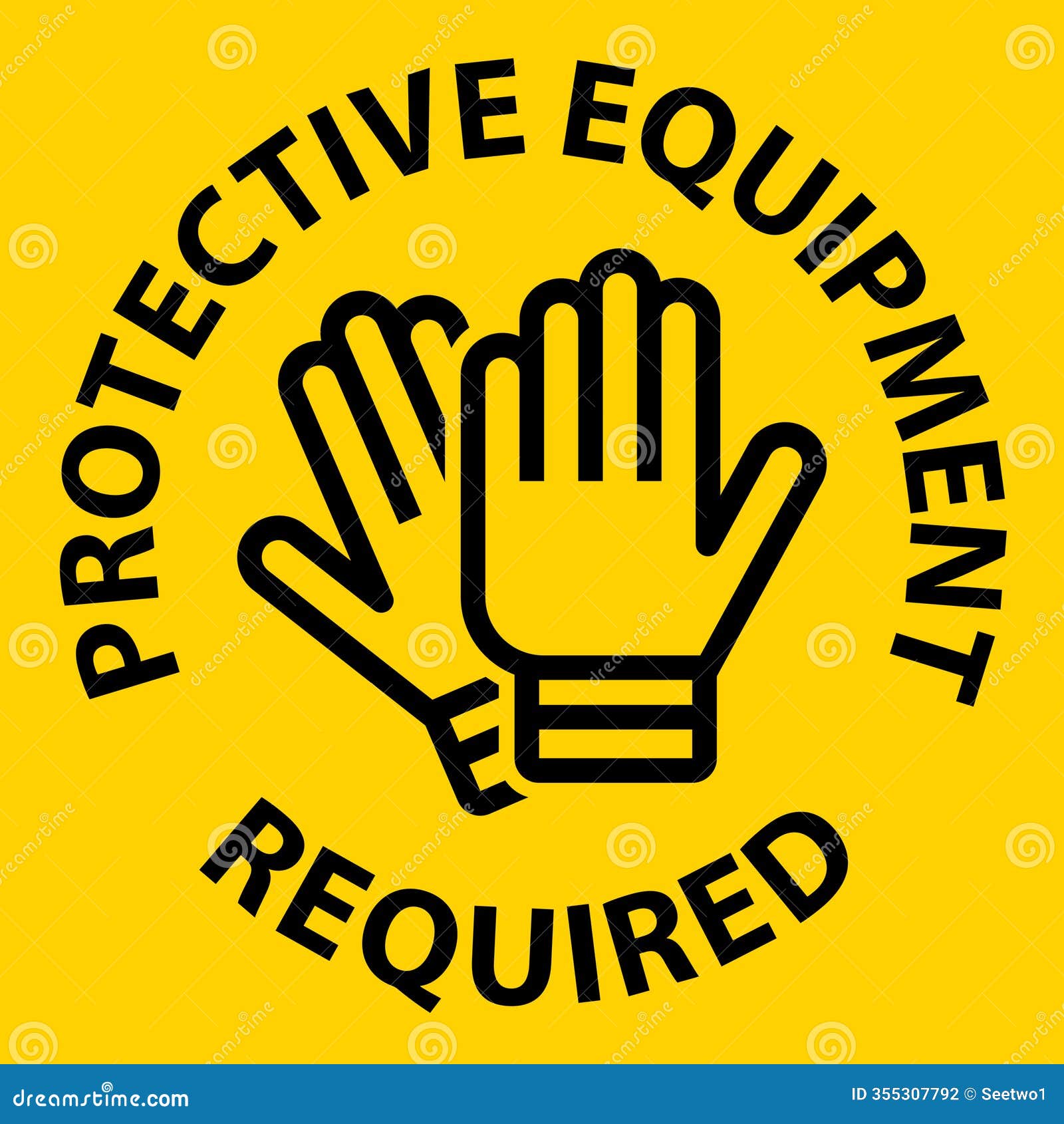 Safety Compliance Sign Indicating Required Use of Protective Equipment ...