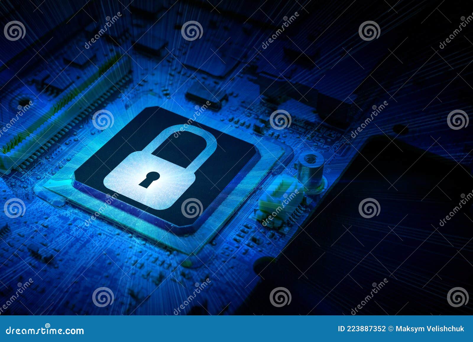 Safety Computer. Network Security Technology with Computer Processor ...