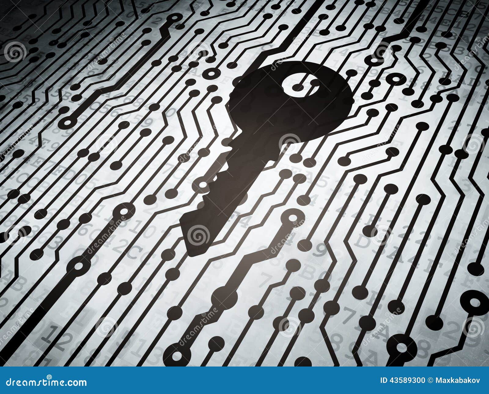 Safety Concept: Circuit Board with Key Stock Photo - Image of defend ...